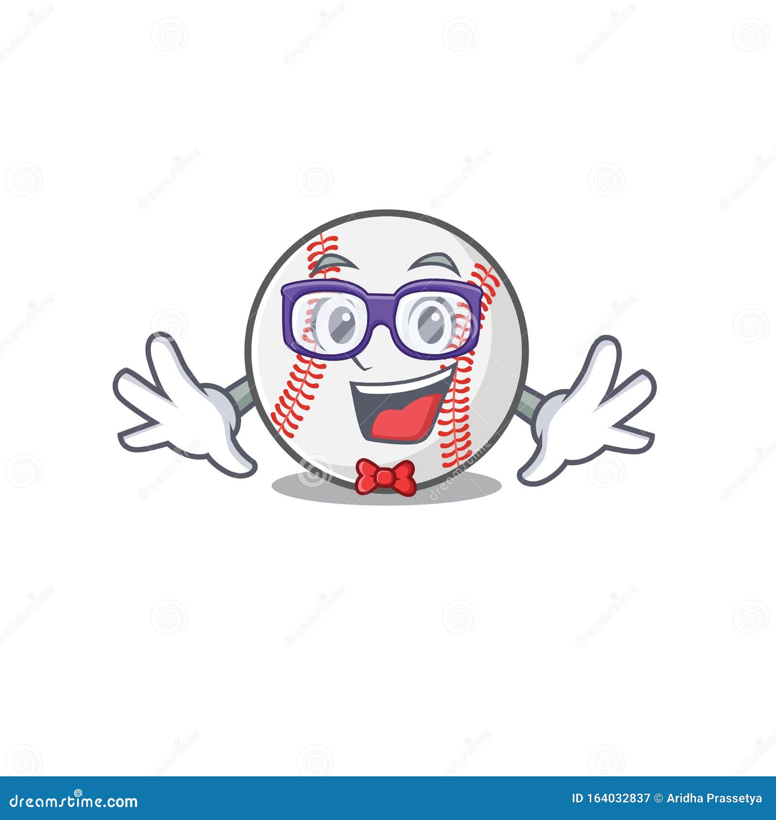 Geek Baseball Mascot Vector Cartoon Illustration | CartoonDealer.com ...