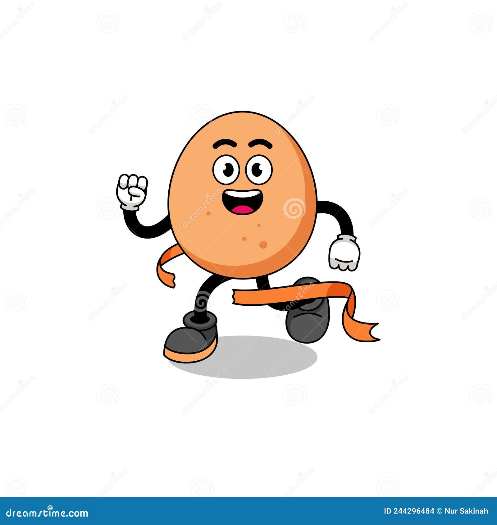Mascot Cartoon of Egg Running on Finish Line Stock Vector ...