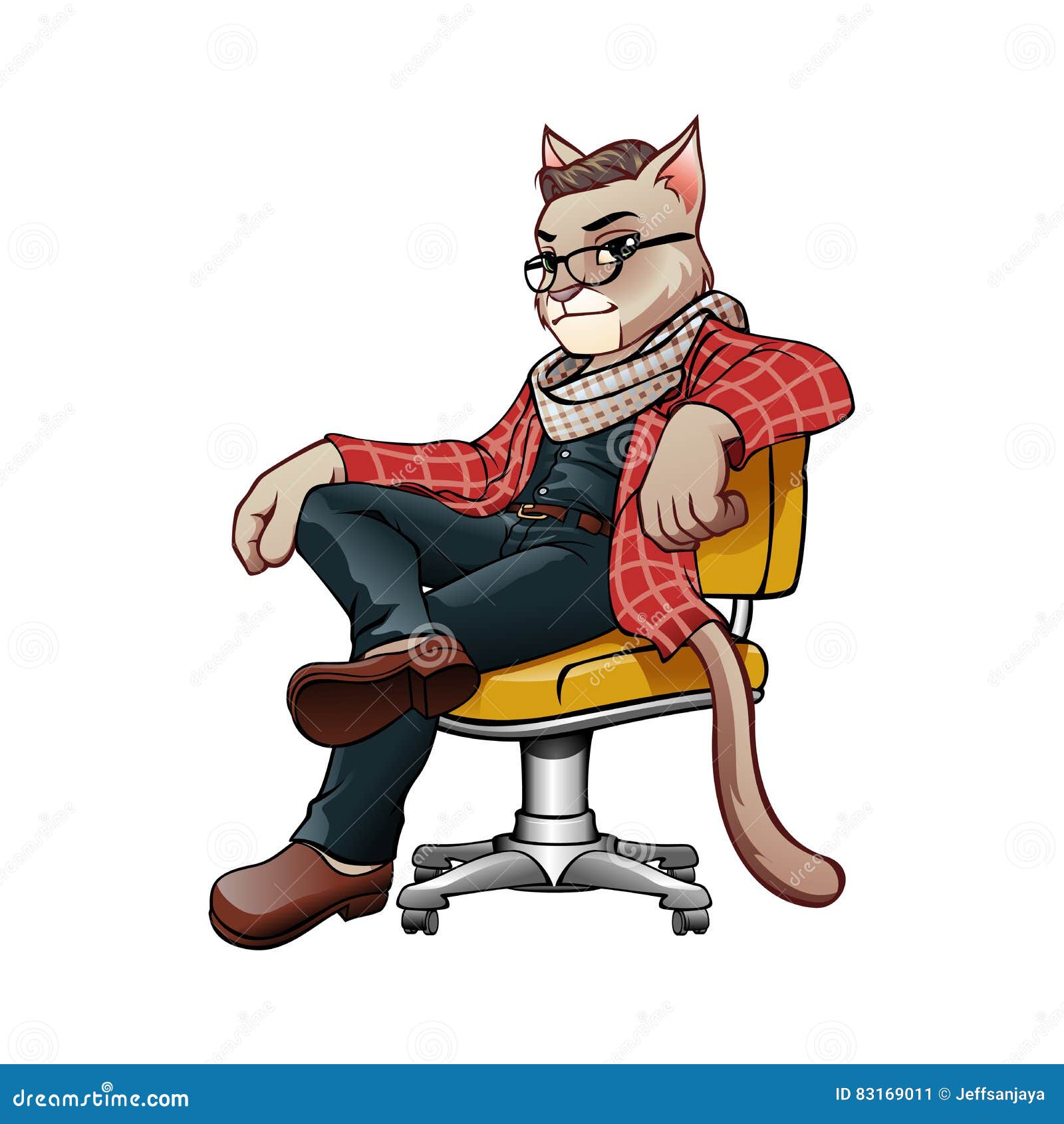 Mascot Cat stock vector. Illustration of anthropomorphic - 83169011
