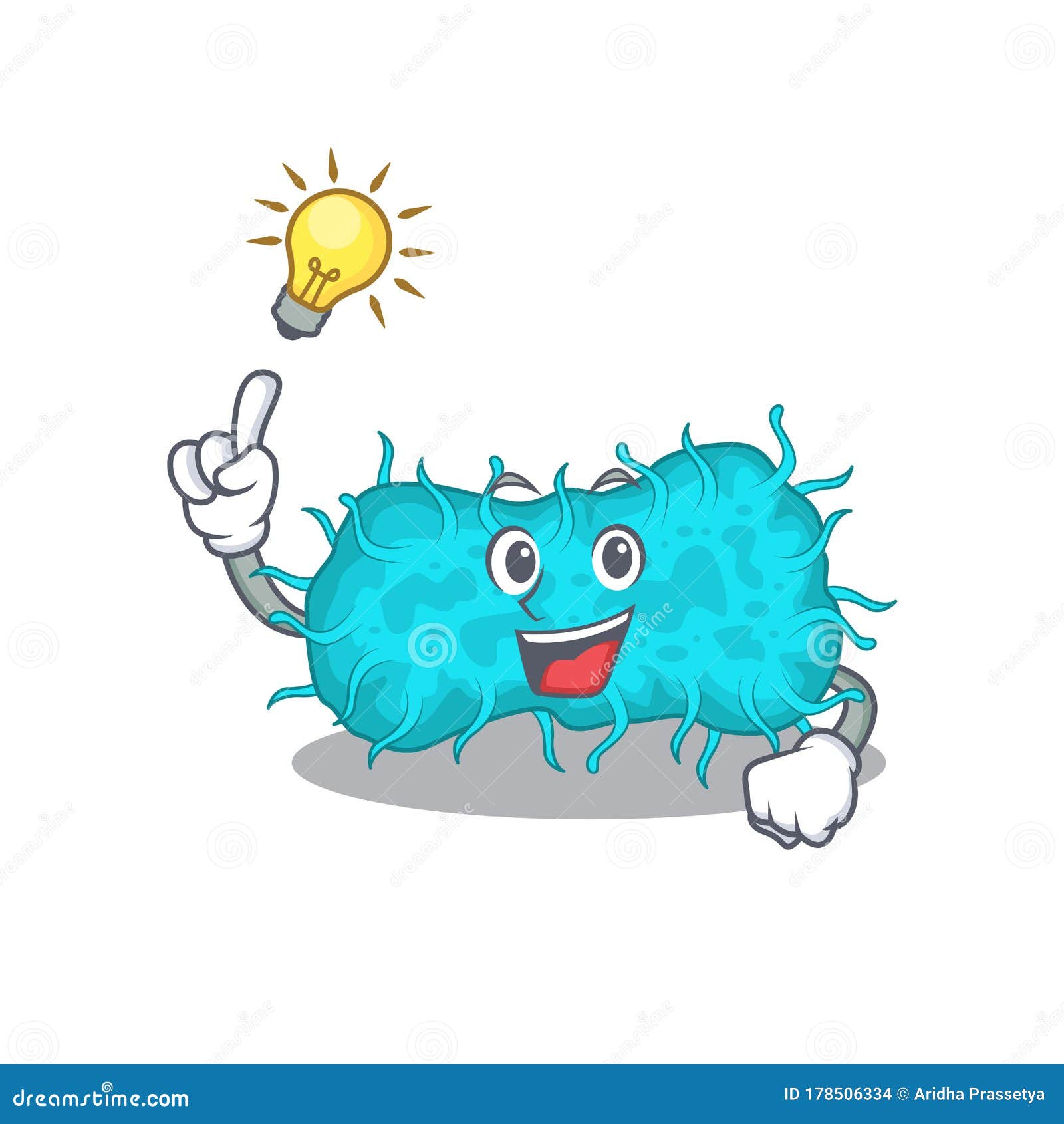 Mascot Character Design of Bacteria Prokaryote with Has an Idea Smart ...