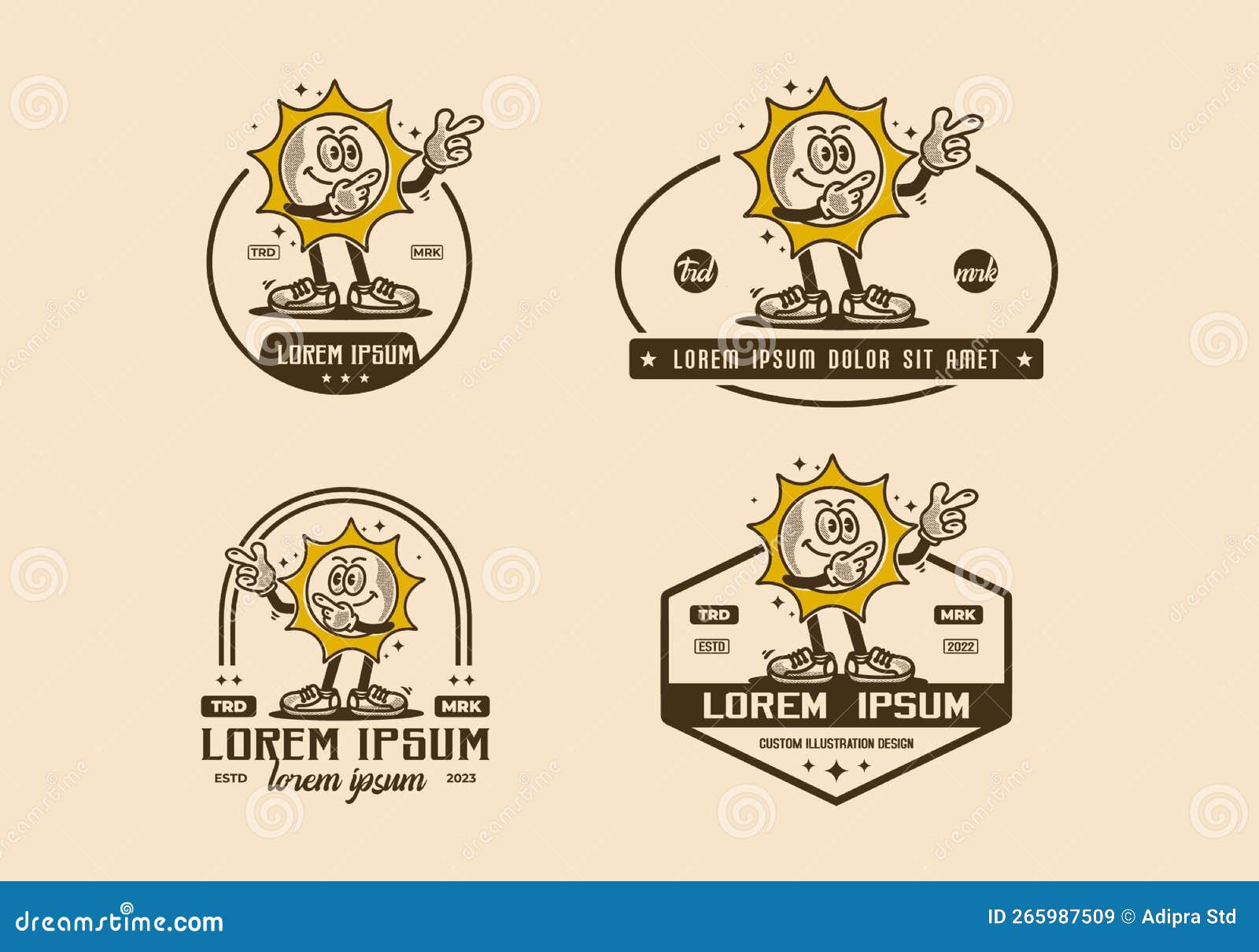 Mascot Character Illustration of Happy Sun Stock Vector - Illustration ...