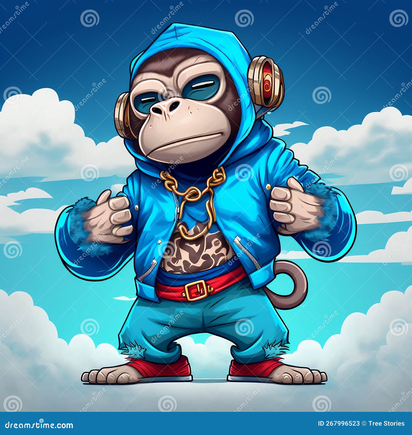Cyber Monkey stock illustration. Illustration of cyber - 267996523