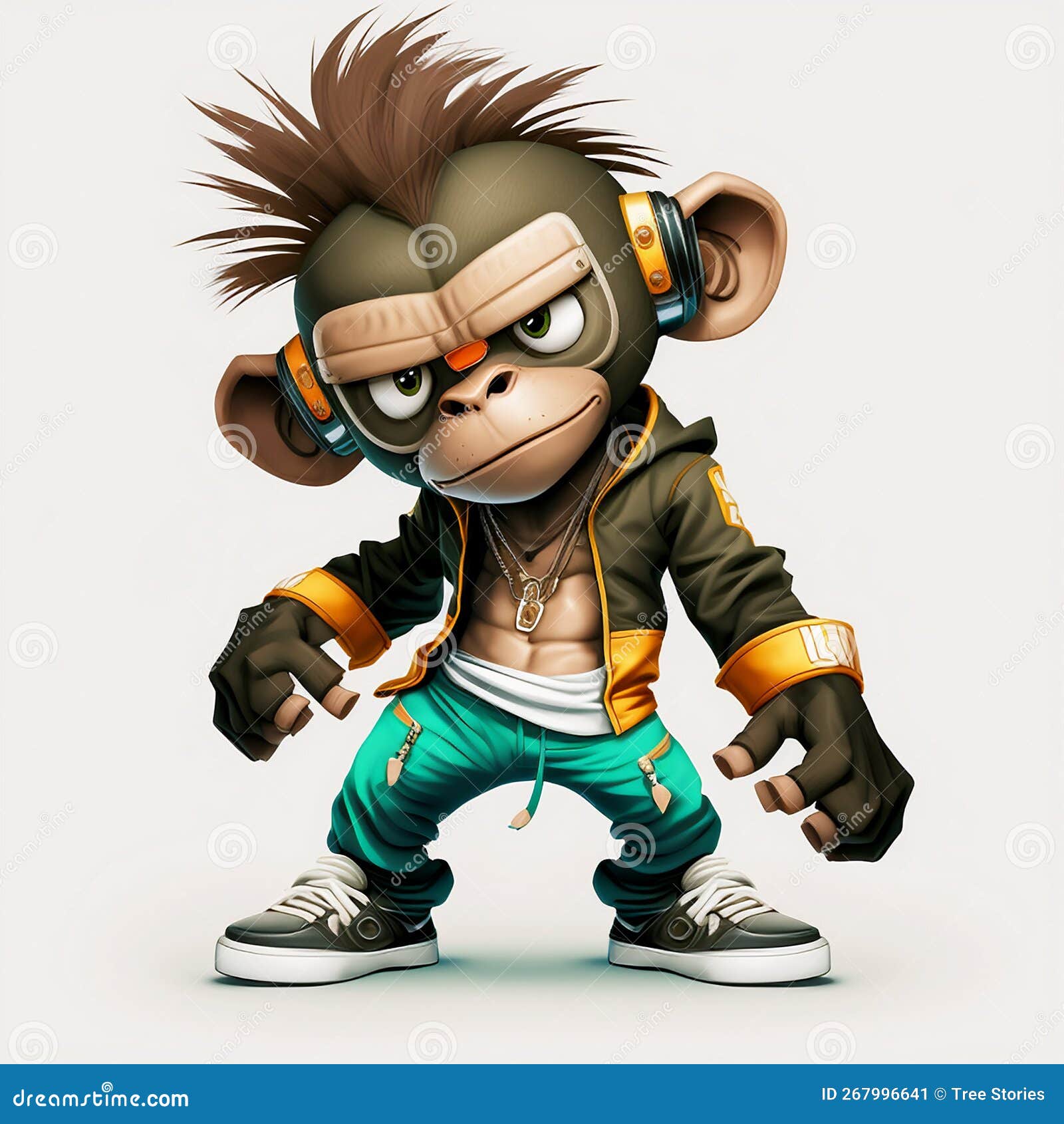 Cyber Monkey stock illustration. Illustration of cartoon - 267996641