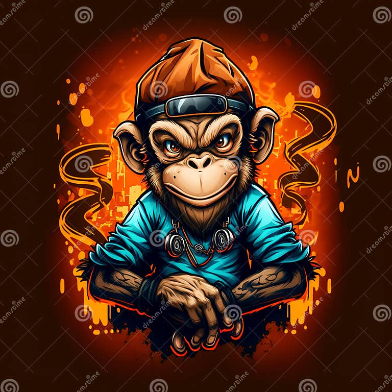 Cyber Monkey stock illustration. Illustration of head - 268190841