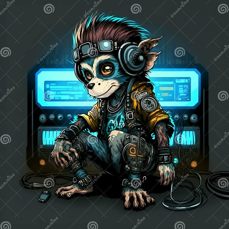 Cyber Monkey stock illustration. Illustration of comics - 268190936