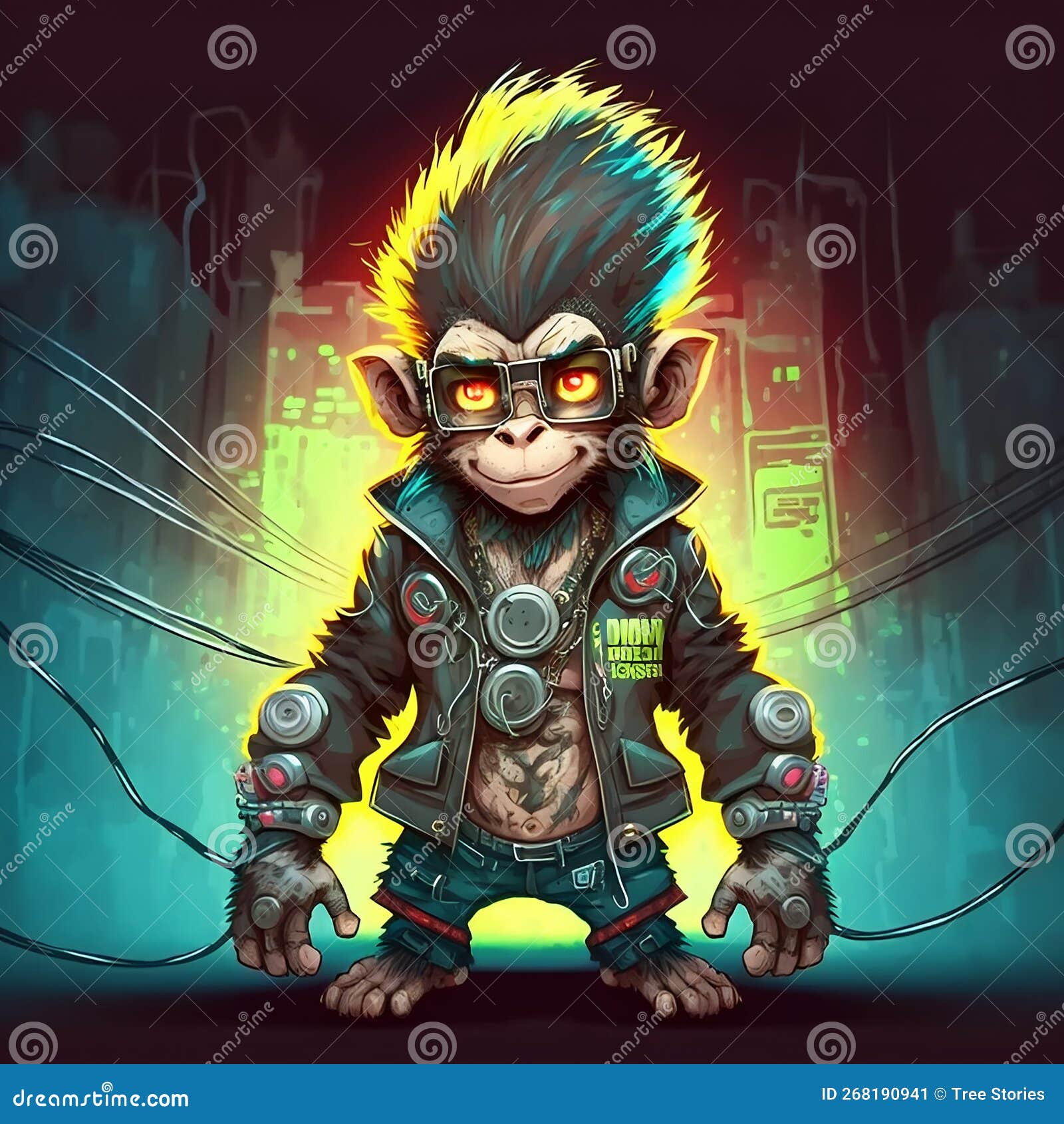Cyber Monkey stock illustration. Illustration of play - 268190941