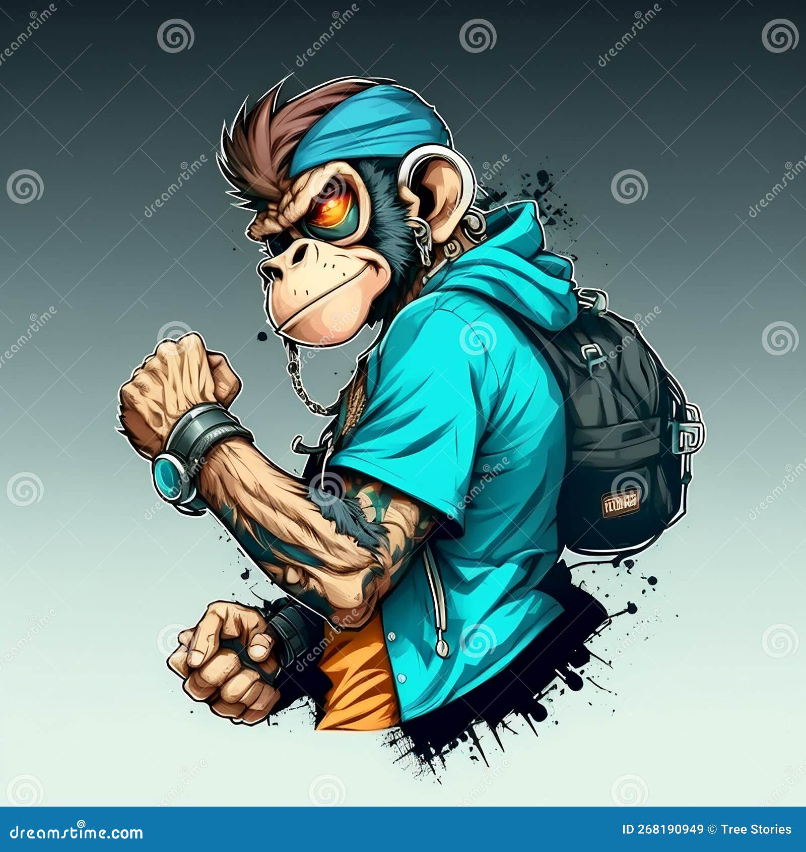 Cyber Monkey stock illustration. Illustration of figurine - 268190949