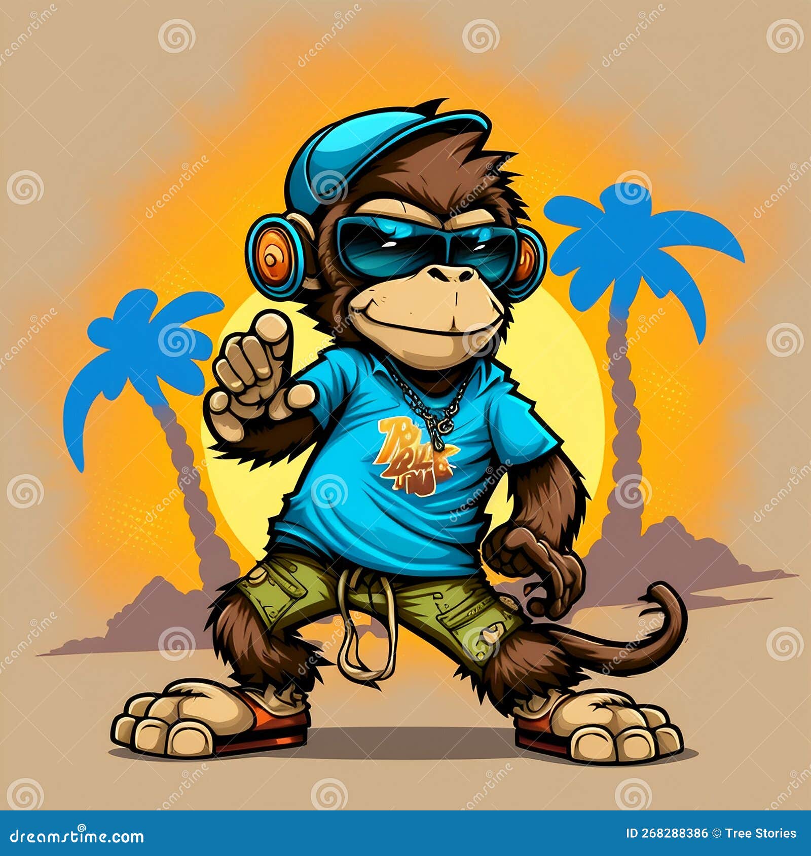 Cyber Monkey stock illustration. Illustration of comics - 268288386