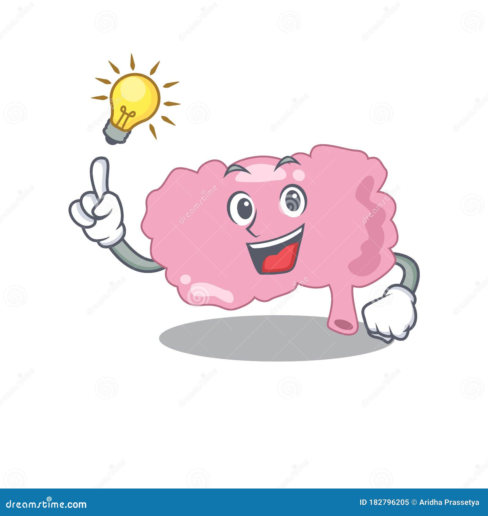 Mascot Character of Smart Brain Has an Idea Gesture Stock Vector ...
