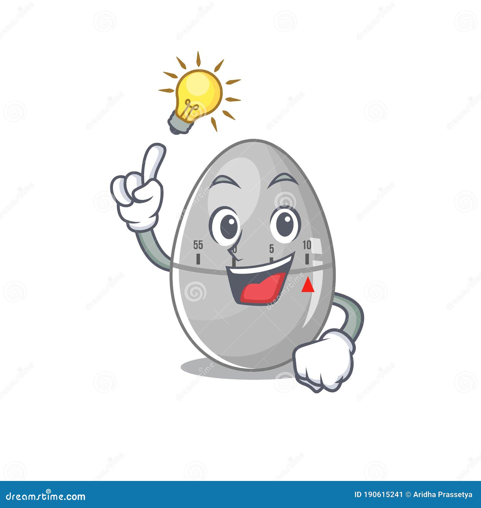 Mascot Character of Smart Egg Kitchen Timer Has an Idea Gesture Stock ...