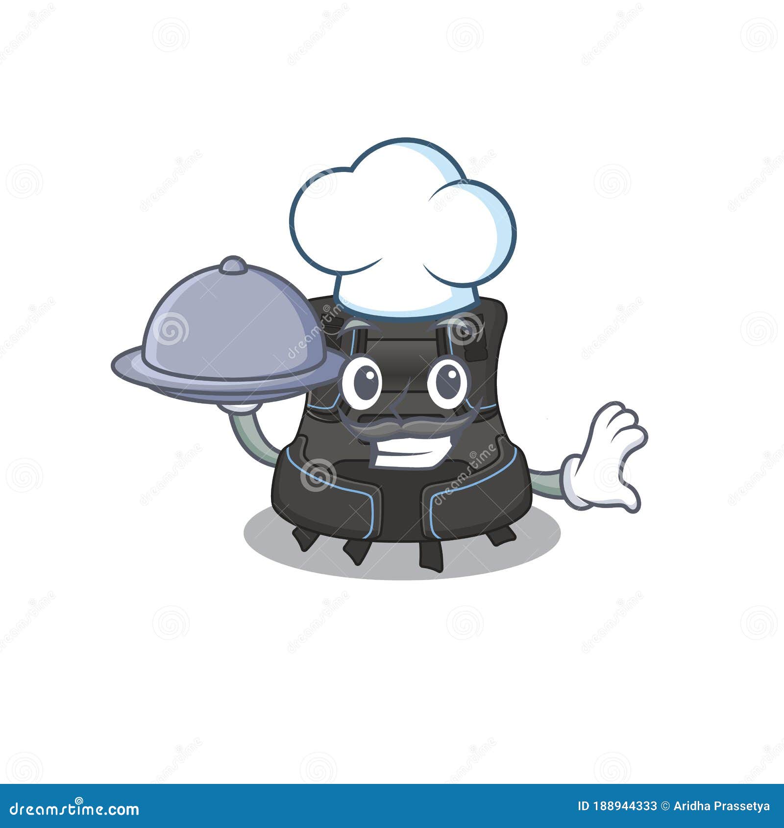 Mascot Character Style of Scuba Buoyancy Compensator Chef Serving ...