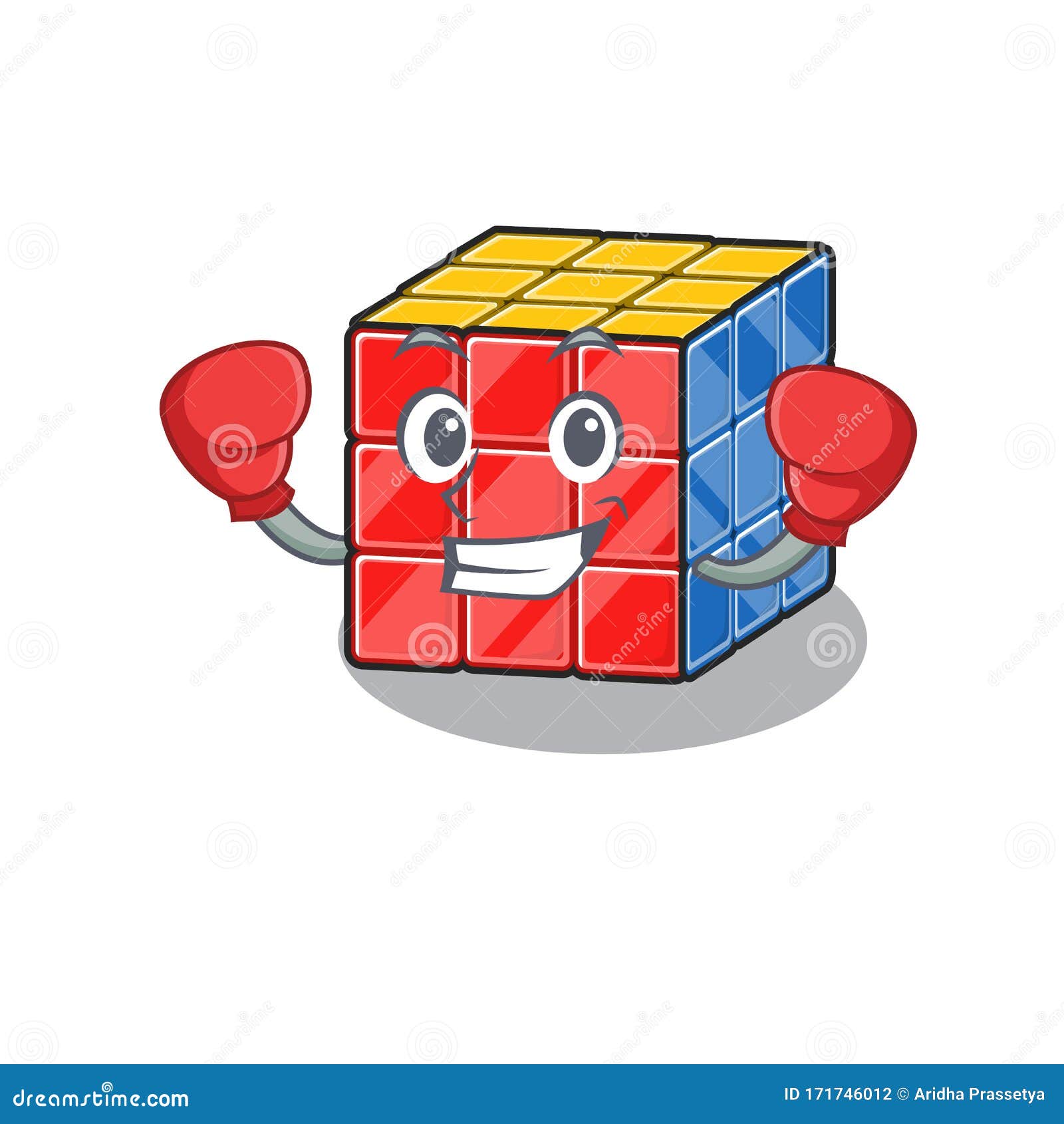 Mascot Character Style of Sporty Boxing Rubic Cube Editorial ...