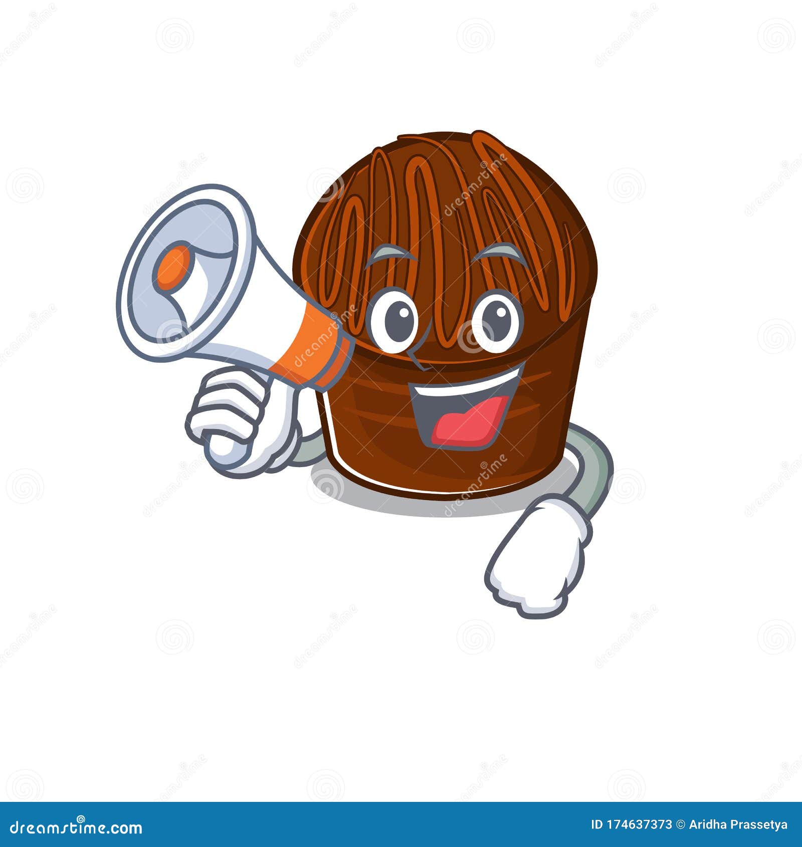 A Mascot of Chocolate Candy Speaking on a Megaphone Stock Vector ...
