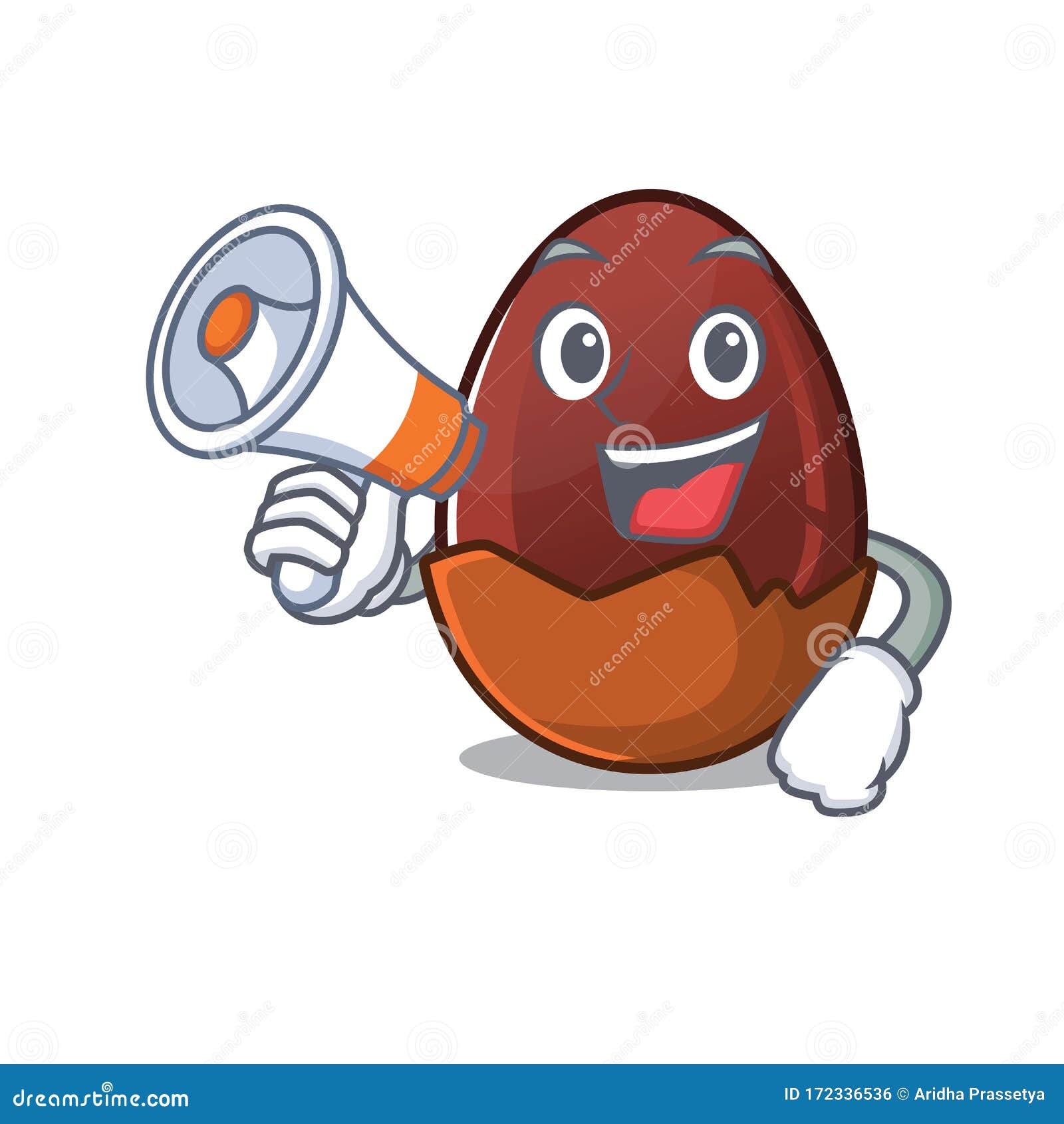 A Mascot of Chocolate Egg Speaking on a Megaphone Stock Vector ...