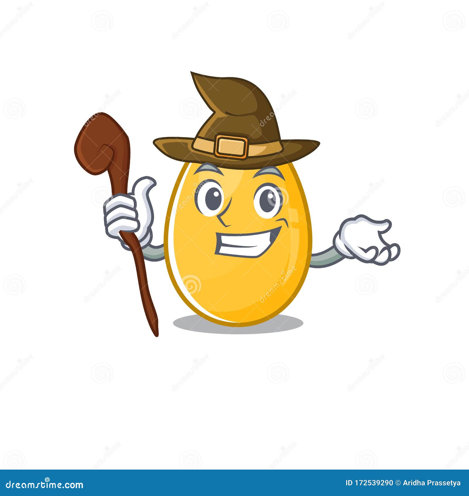 A Mascot Concept of Golden Egg Performed As a Witch Stock Vector ...