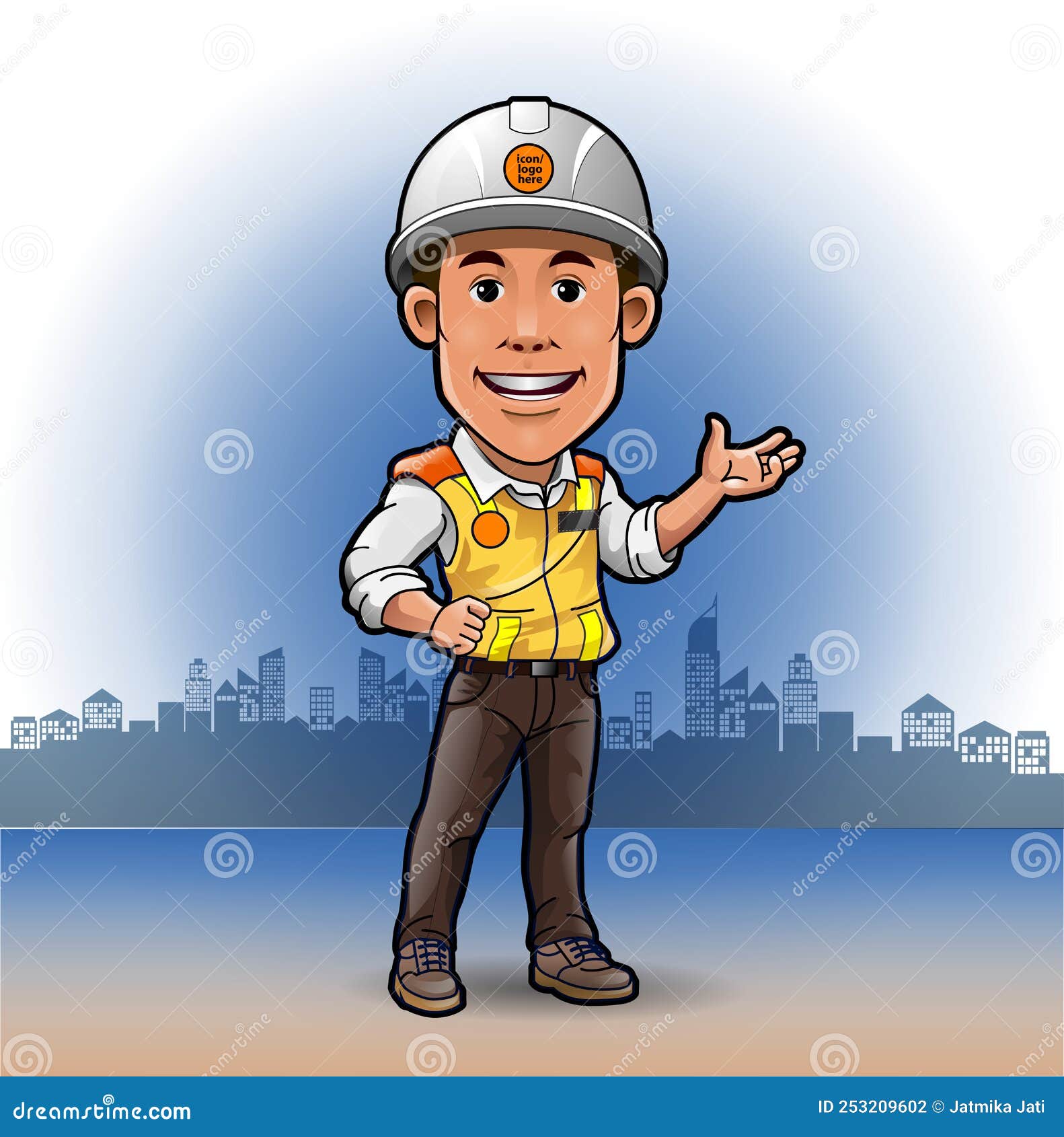 Mascot Construction Engineer Stock Vector - Illustration of male ...