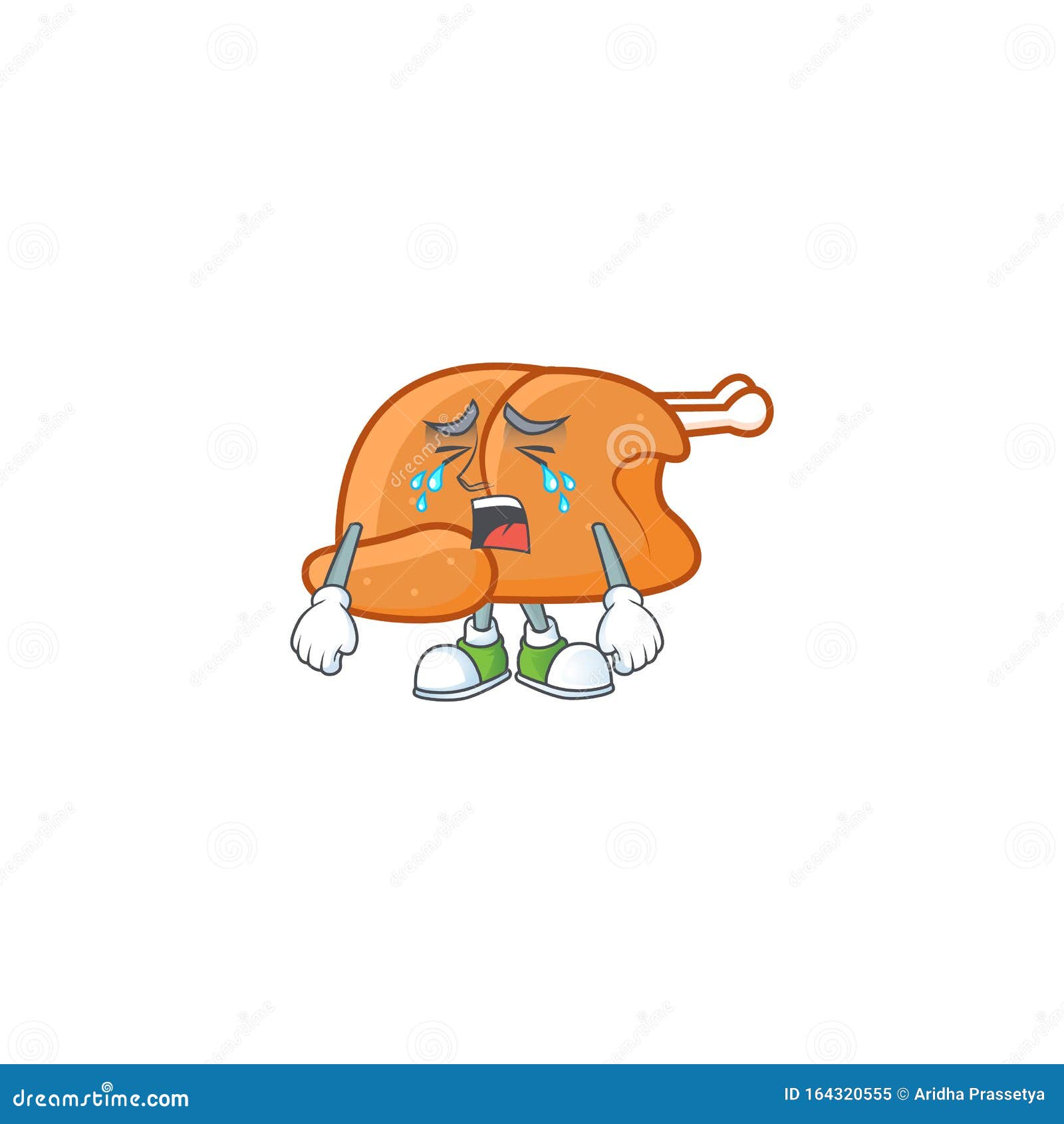 Mascot a Crying in Cartoon Roast Turkey Stock Vector - Illustration of ...