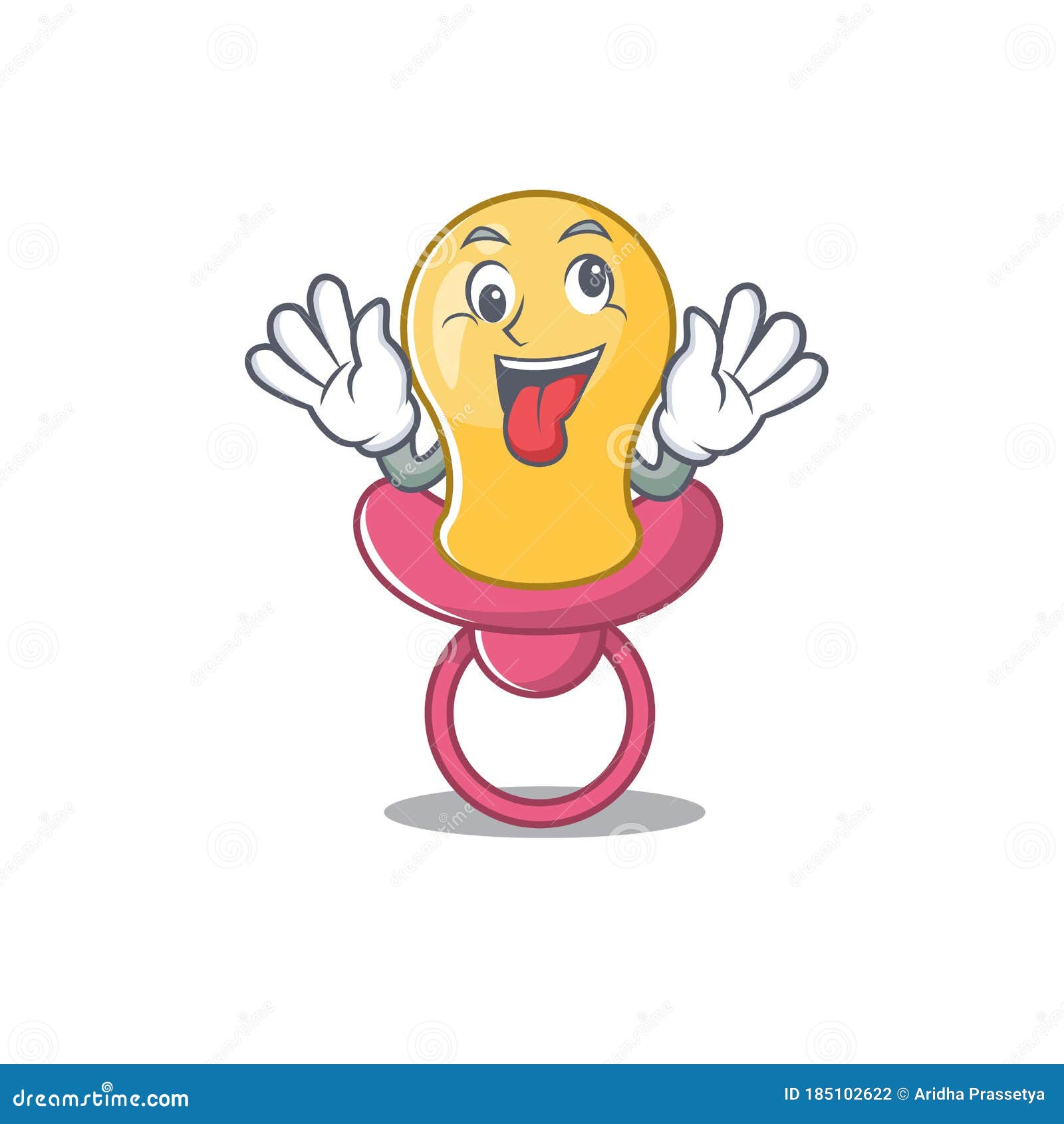 A Mascot Design of Baby Pacifier Having a Funny Crazy Face Stock Vector ...