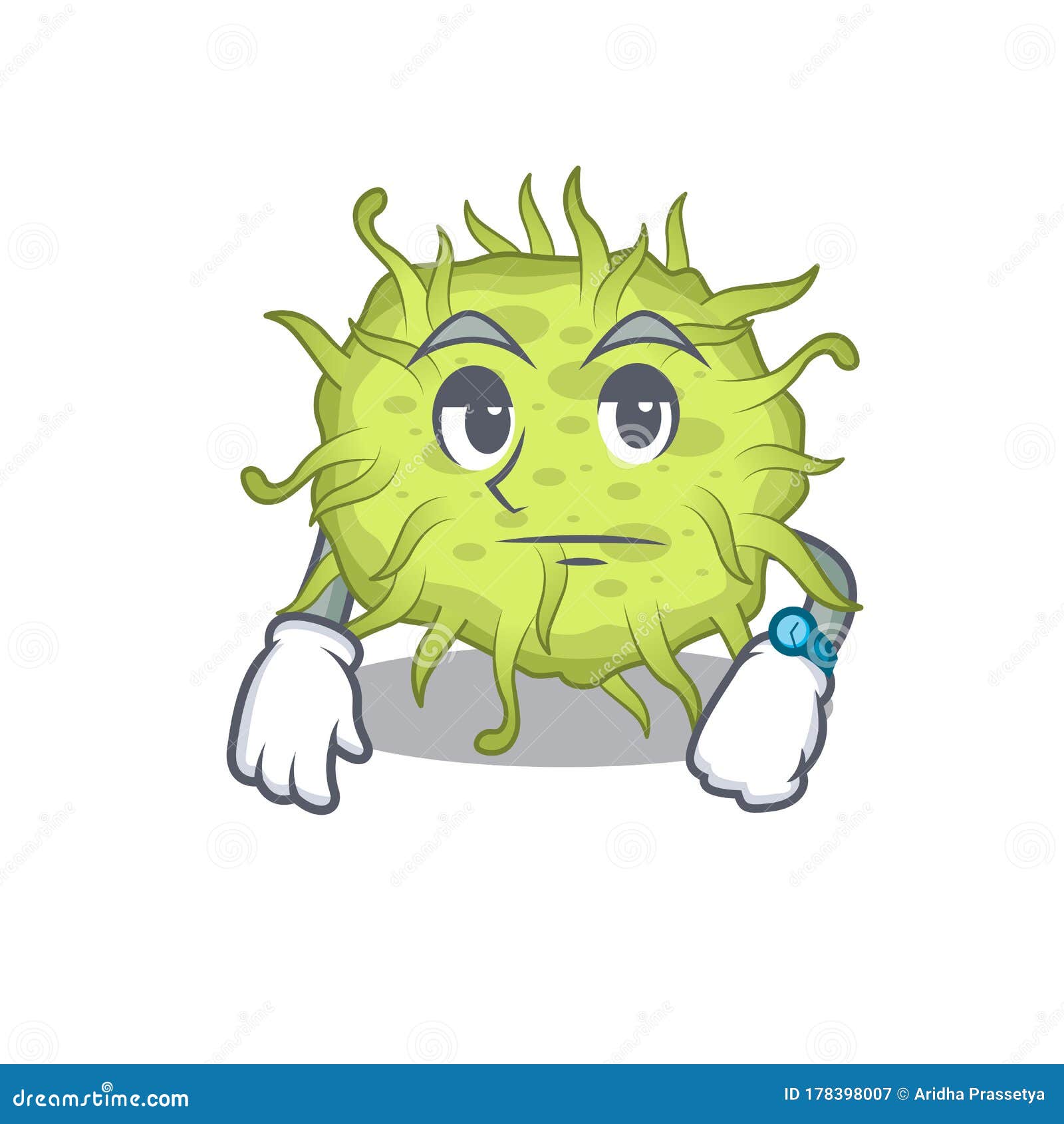 Mascot Design of Bacteria Coccus Showing Waiting Gesture Stock Vector ...