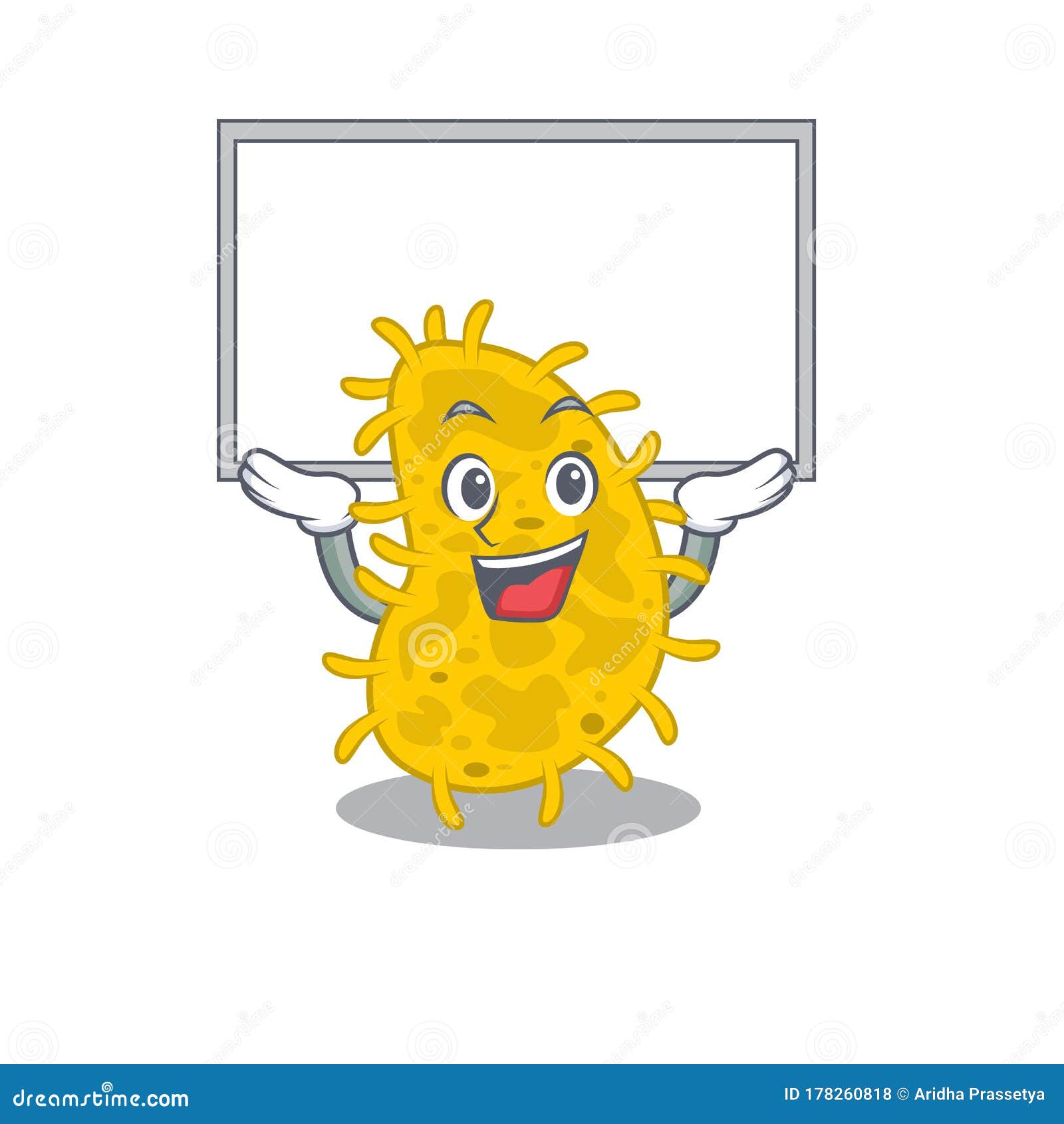 Mascot Design of Bacteria Spirilla Lift Up a Board Stock Vector ...