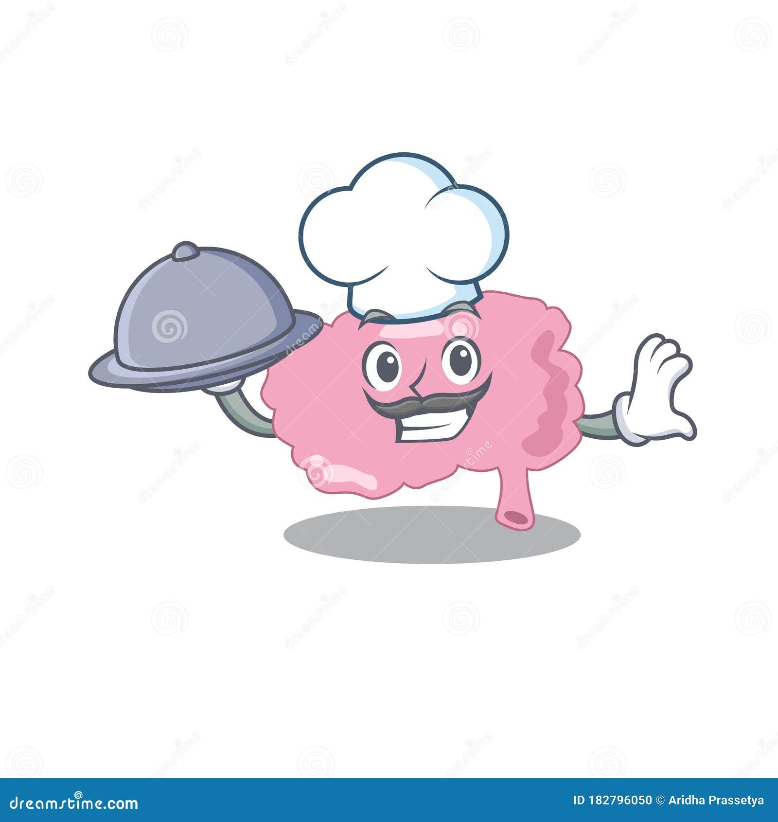 Mascot Design of Brain Chef Serving Food on Tray Stock Vector ...