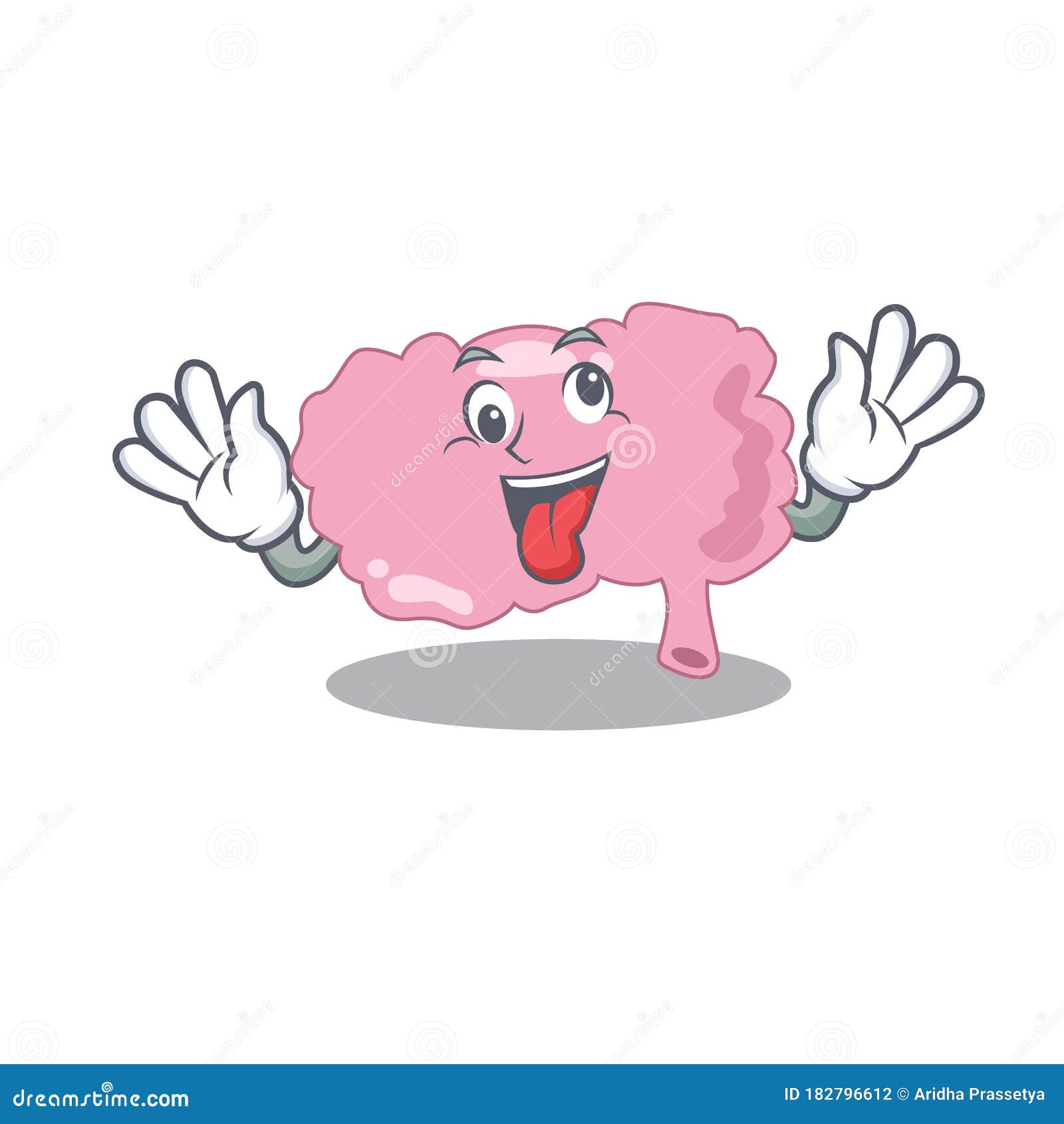 A Mascot Design of Brain Having a Funny Crazy Face Stock Vector ...