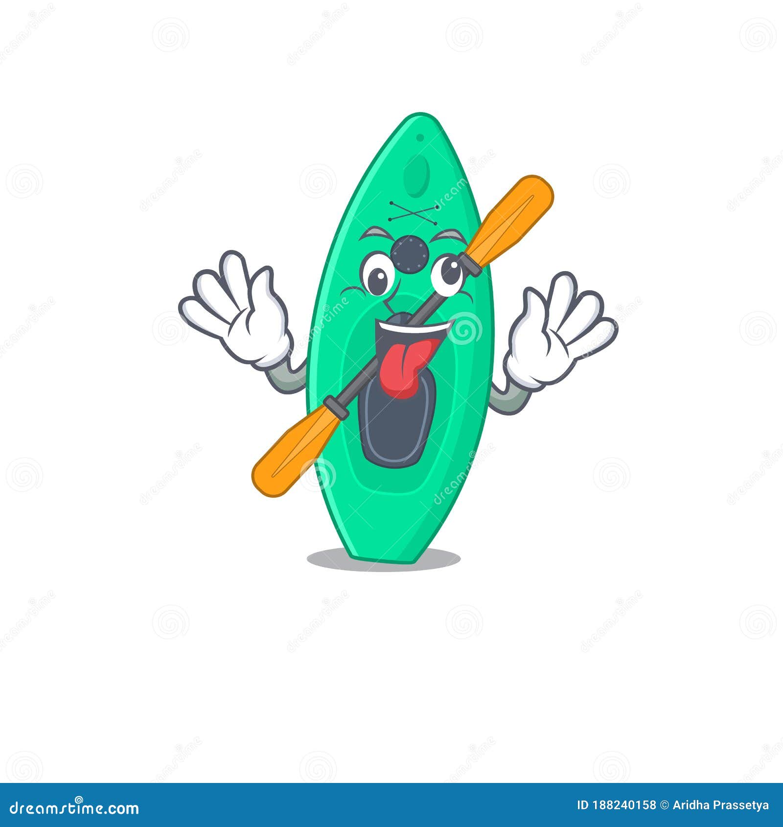 A Mascot Design of Canoe Having a Funny Crazy Face Stock Vector ...