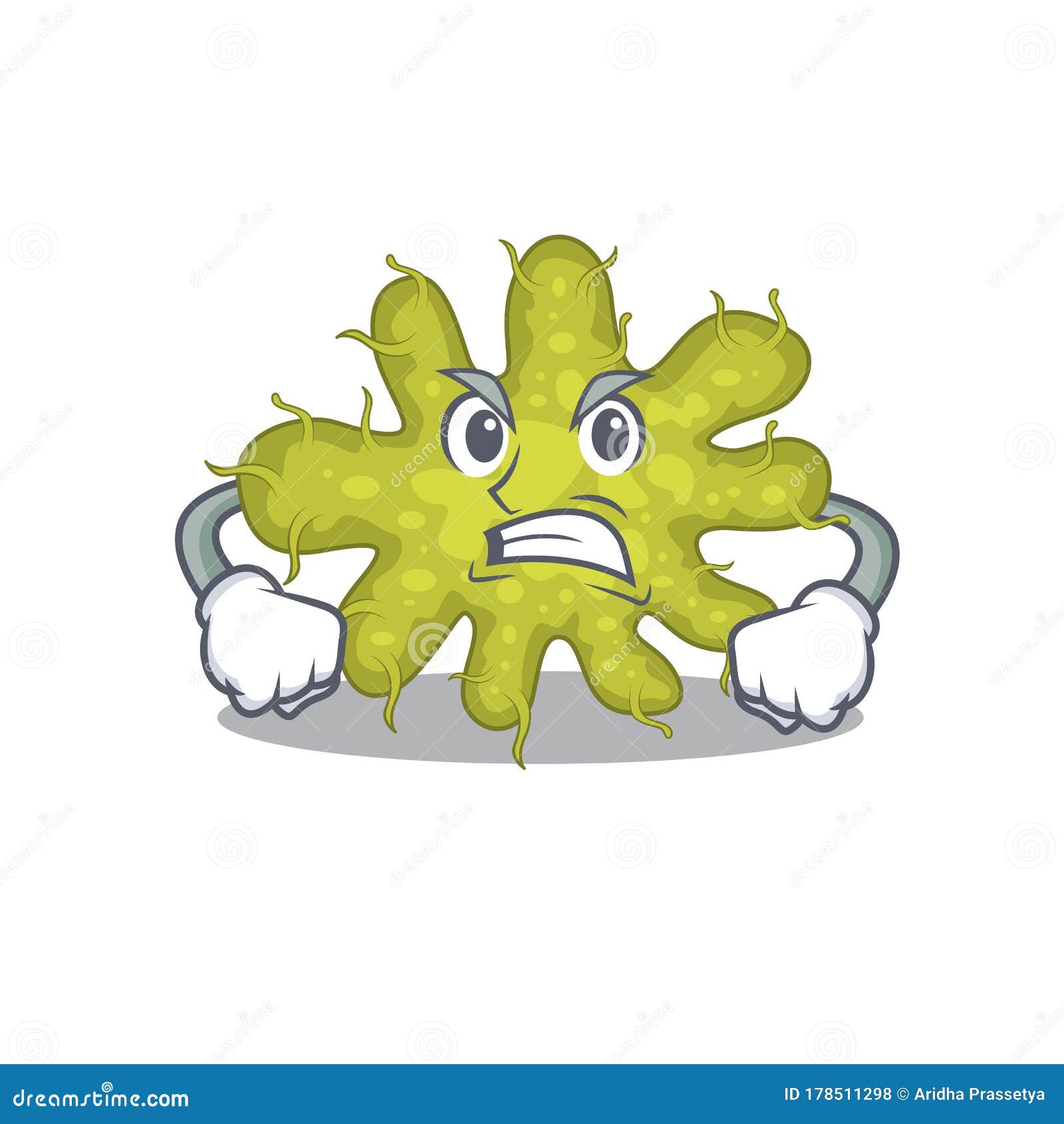 Mascot Design Concept of Bacterium with Angry Face Stock Vector ...