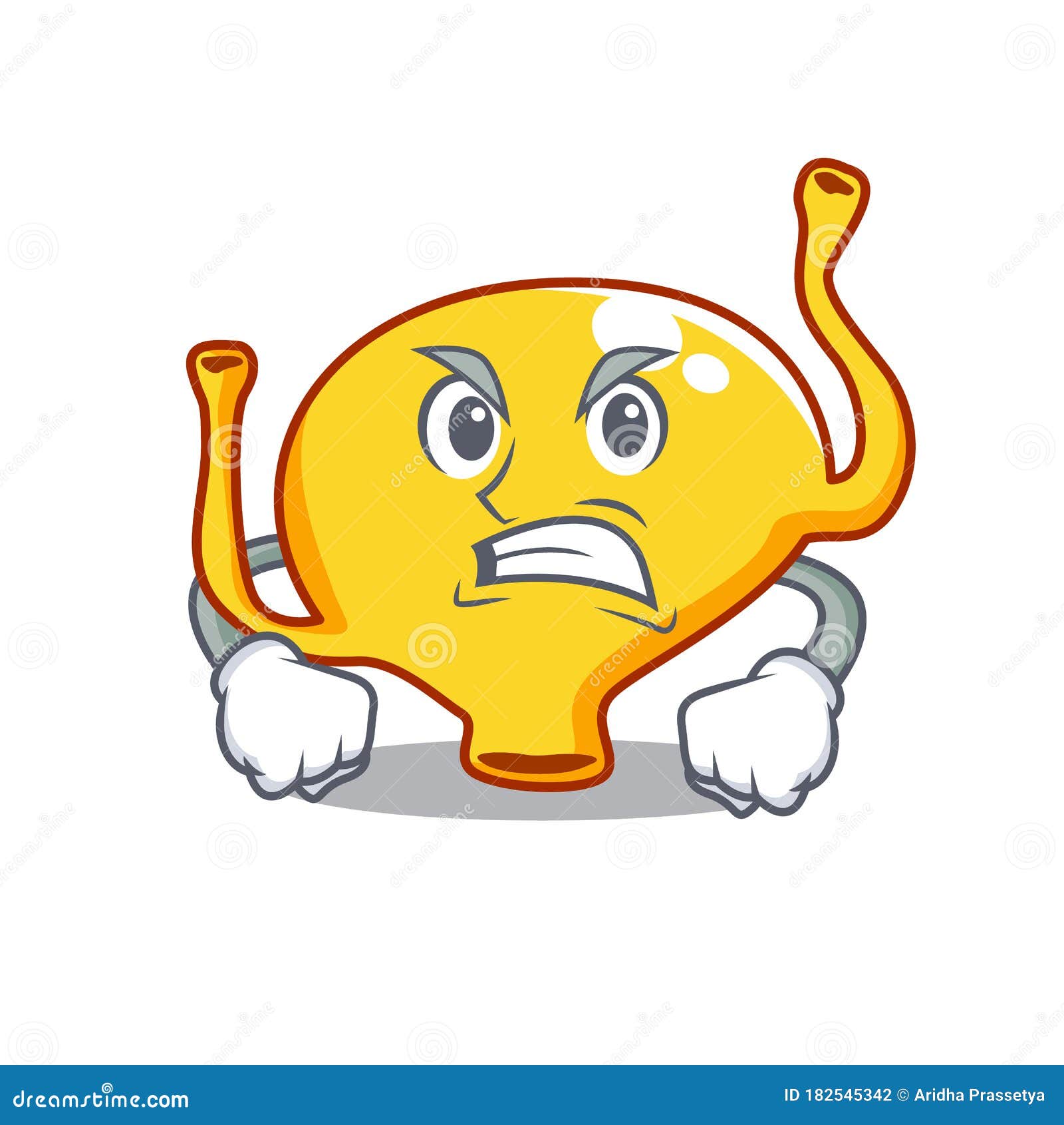 Mascot Design Concept of Bladder with Angry Stock Vector - Illustration ...