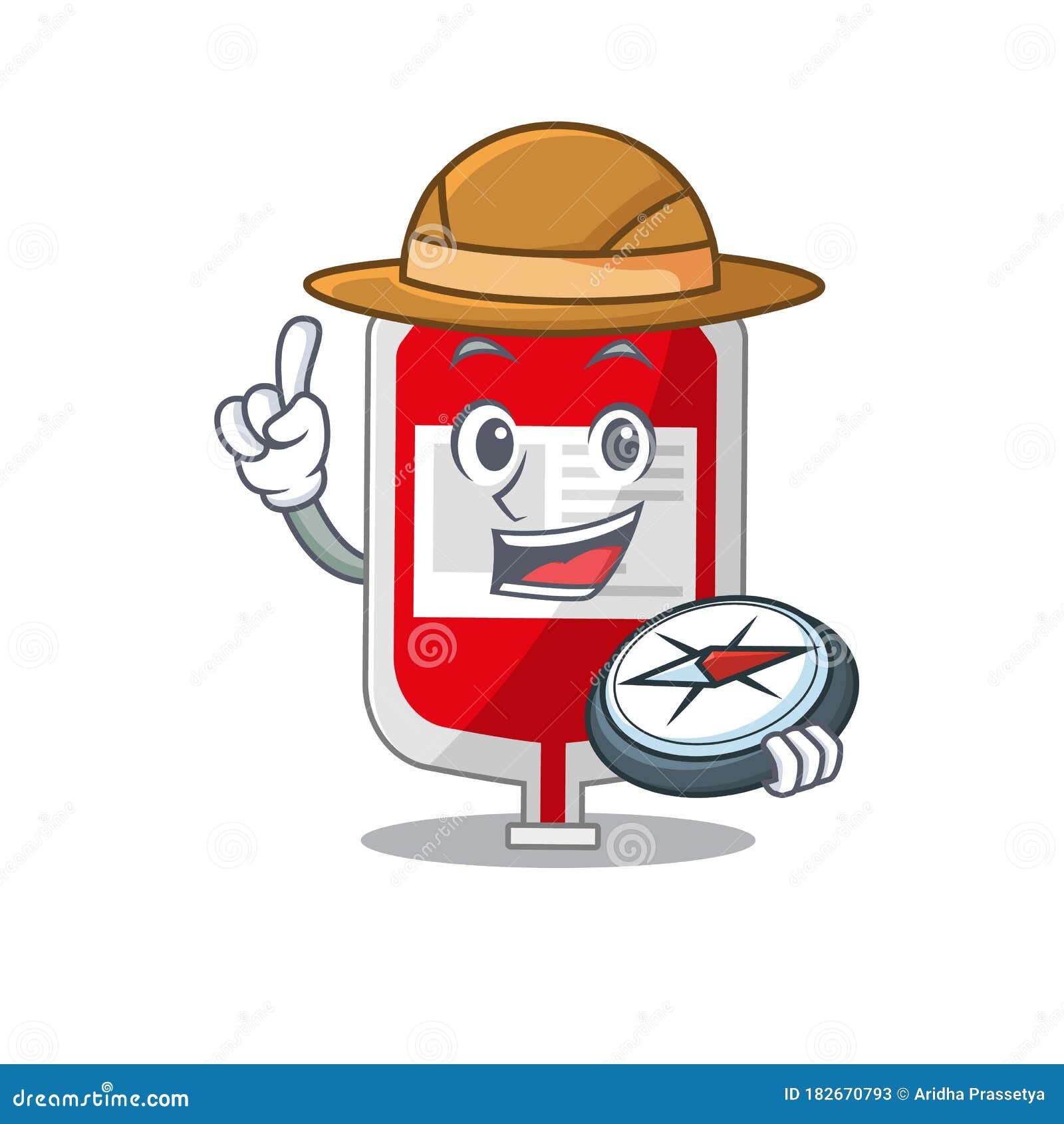 Mascot Design Concept of Blood Plastic Bag Explorer Using a Compass in ...