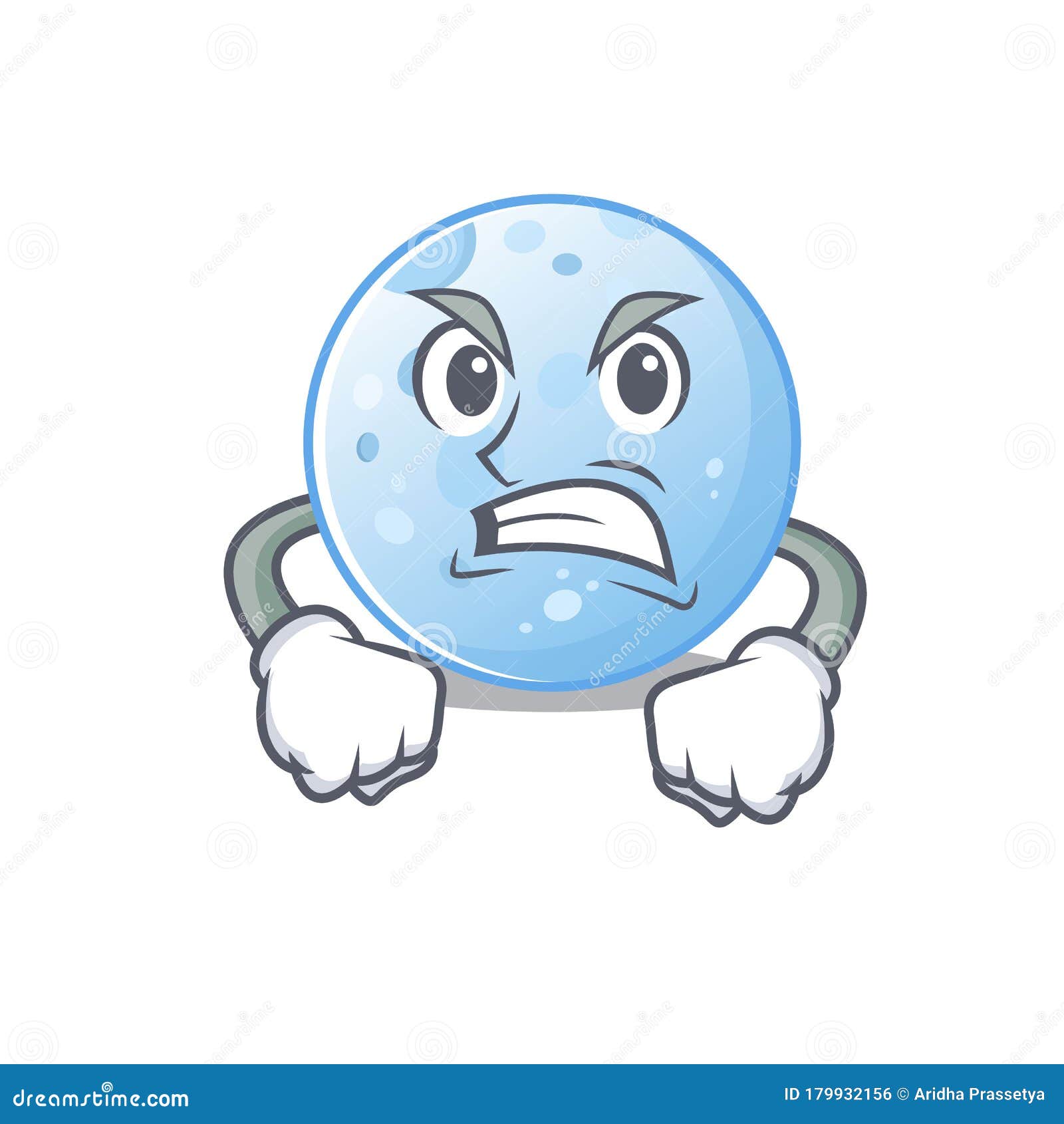 Mascot Design Concept of Blue Moon with Angry Face Stock Vector ...