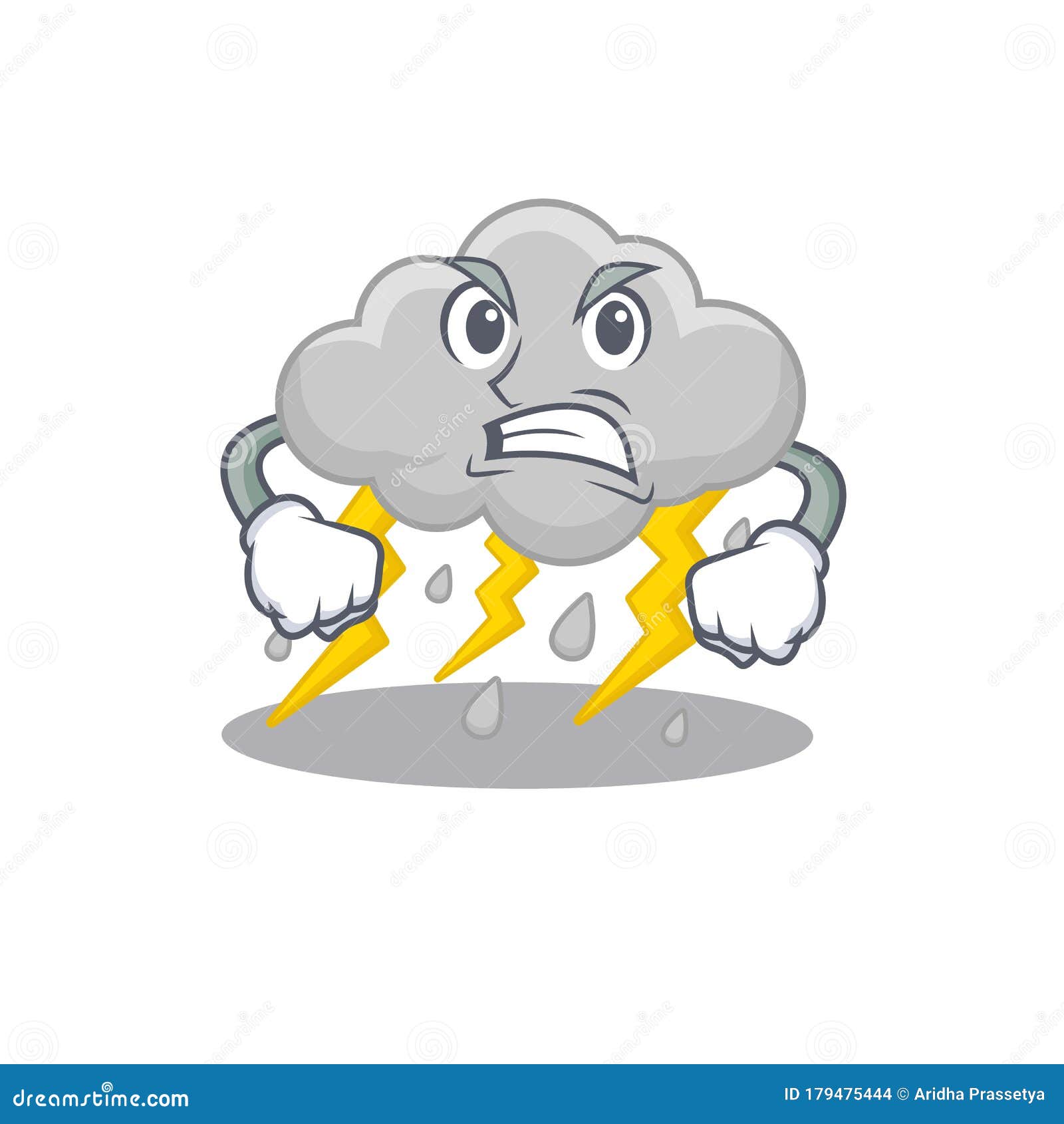 Mascot Design Concept of Cloud Stormy with Angry Face Stock Vector ...
