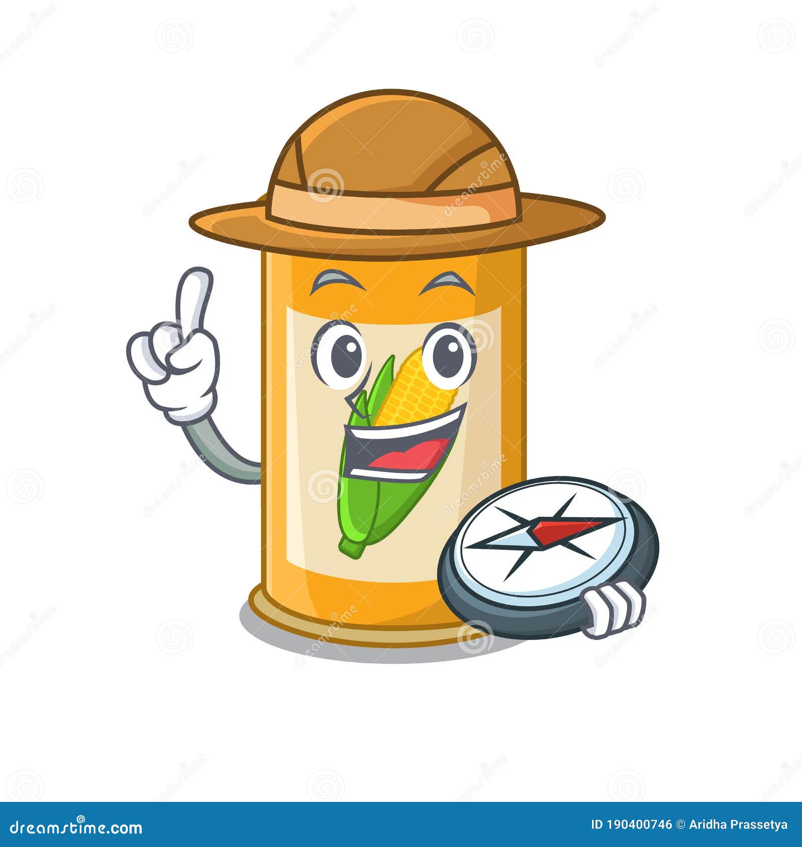 Mascot Design Concept of Corn Tin Explorer Using a Compass in the ...