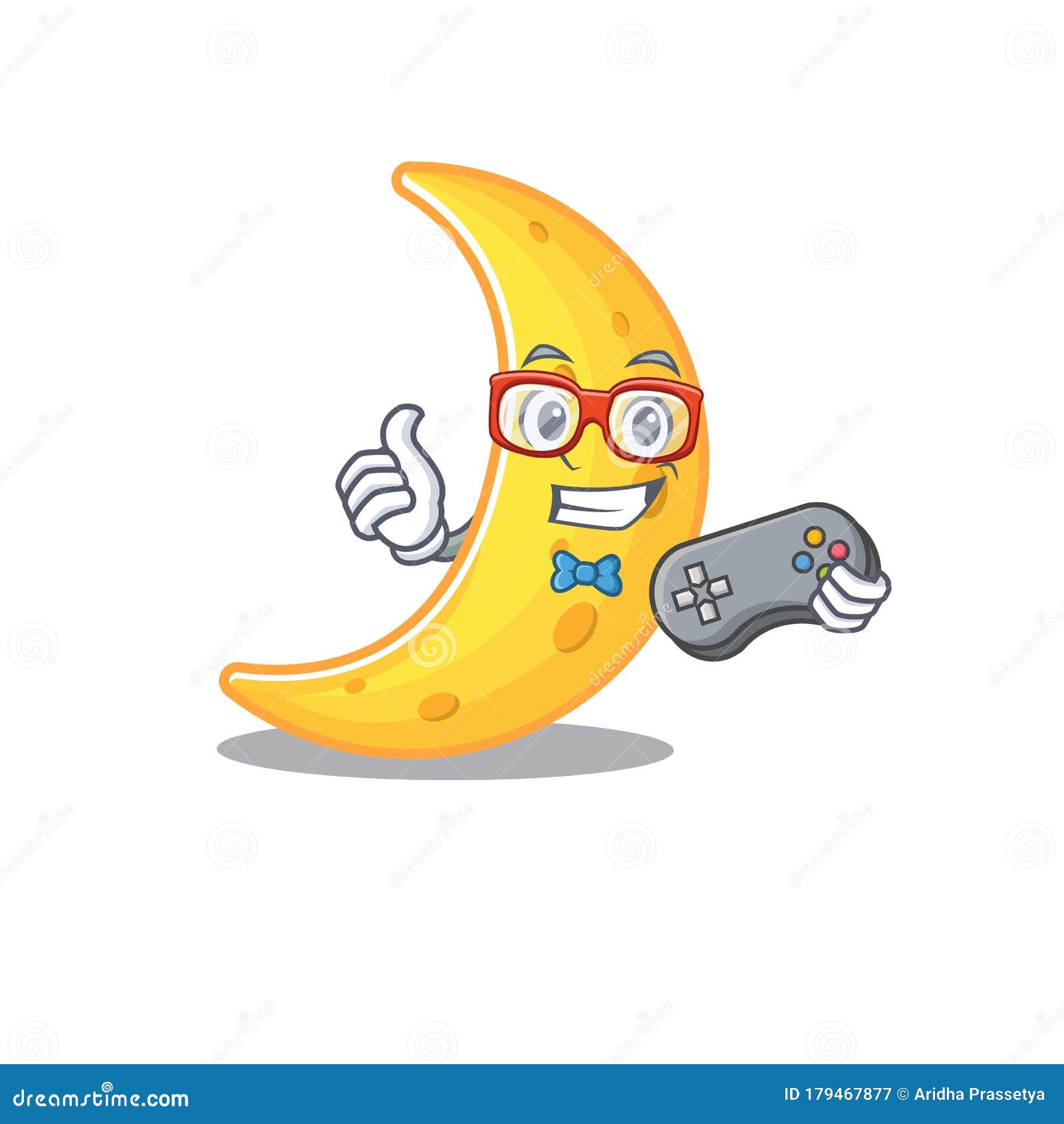Mascot Design Concept of Crescent Moon Gamer Using Controller Stock ...