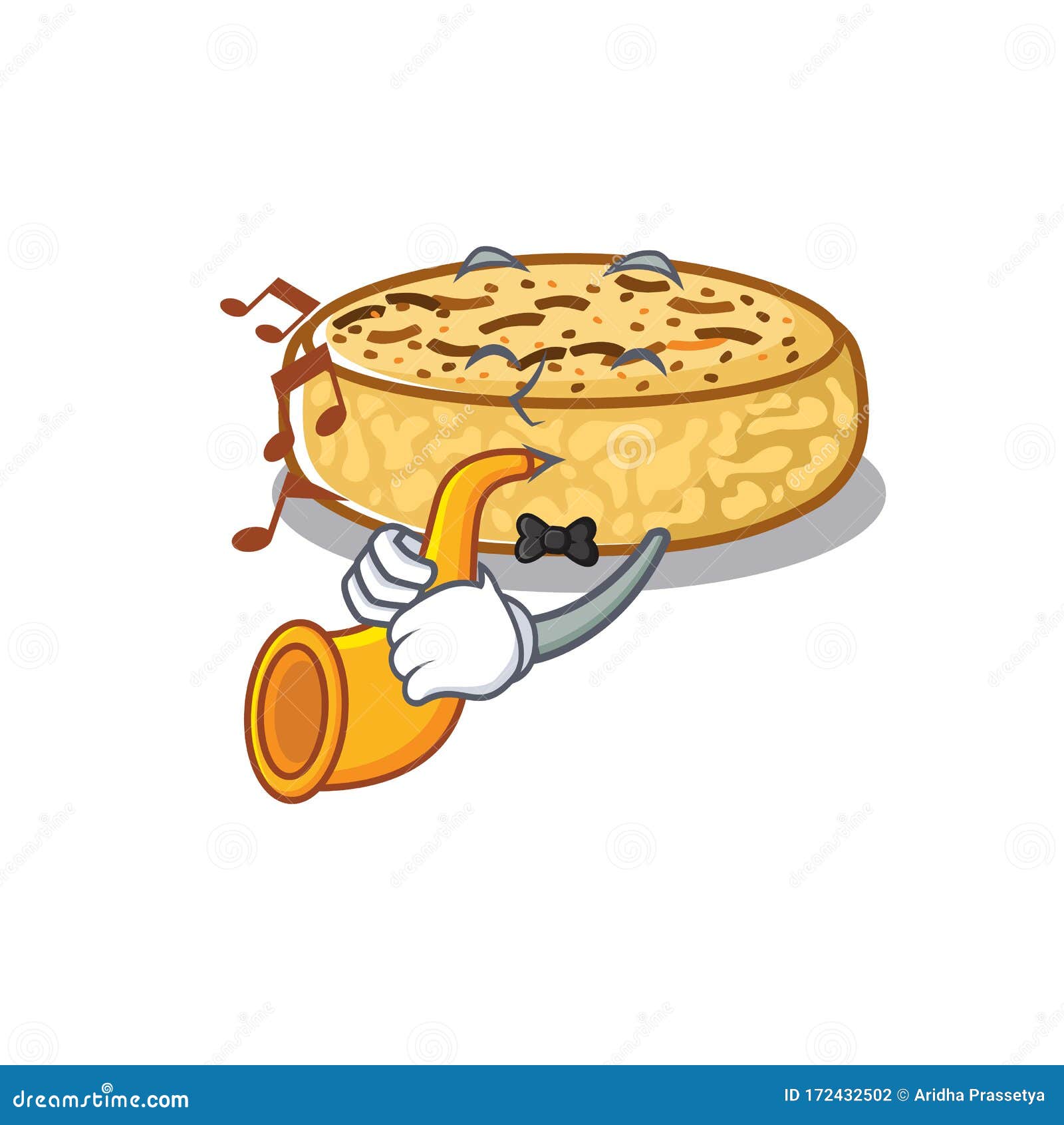 Mascot Design Concept of Crumpets Playing a Trumpet Stock Vector ...