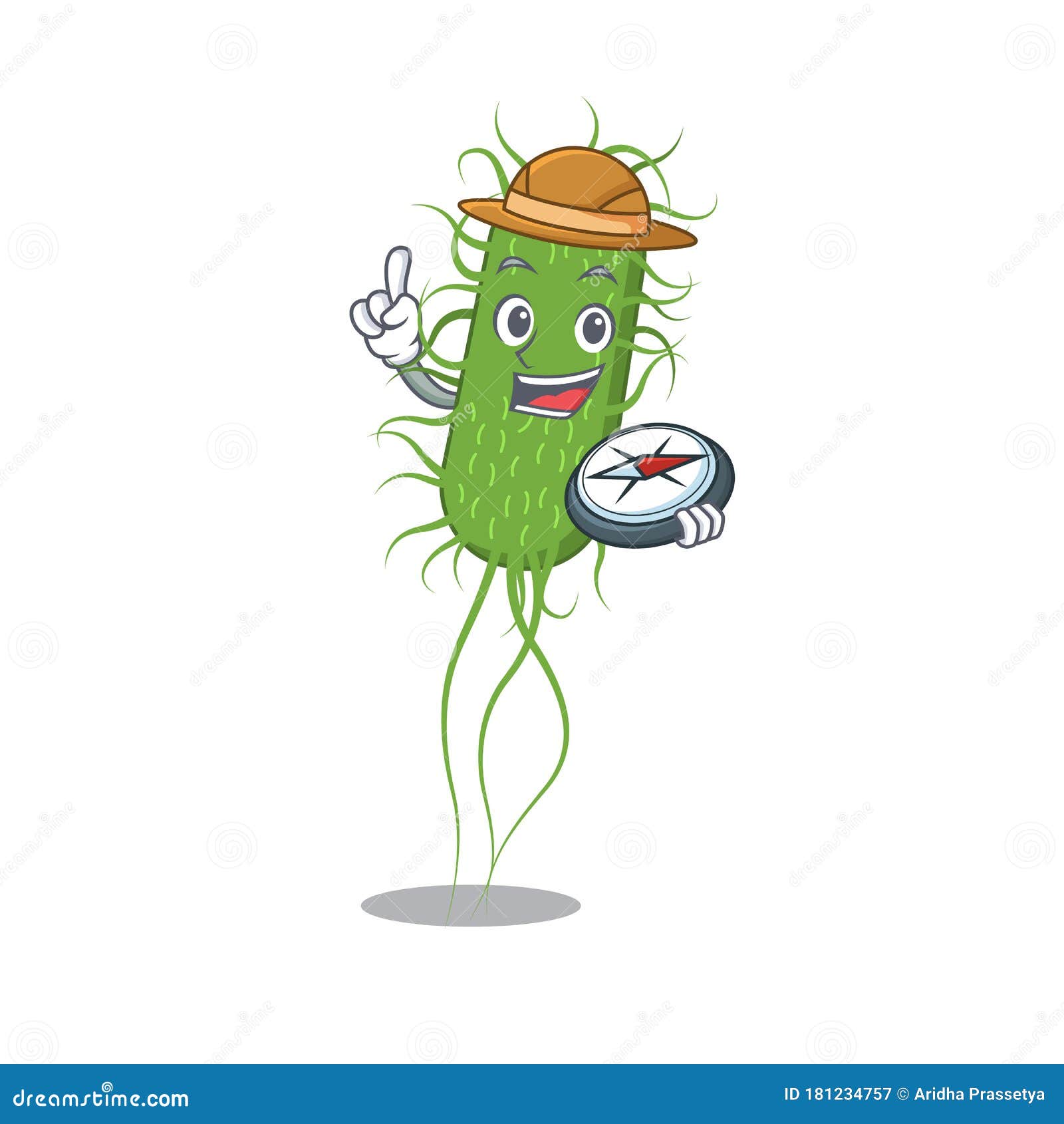 Mascot Design Concept of E.coli Bacteria Explorer with a Compass Stock ... Mascot Design Concept of E.coli Bacteria Explorer with a Compass Stock ...