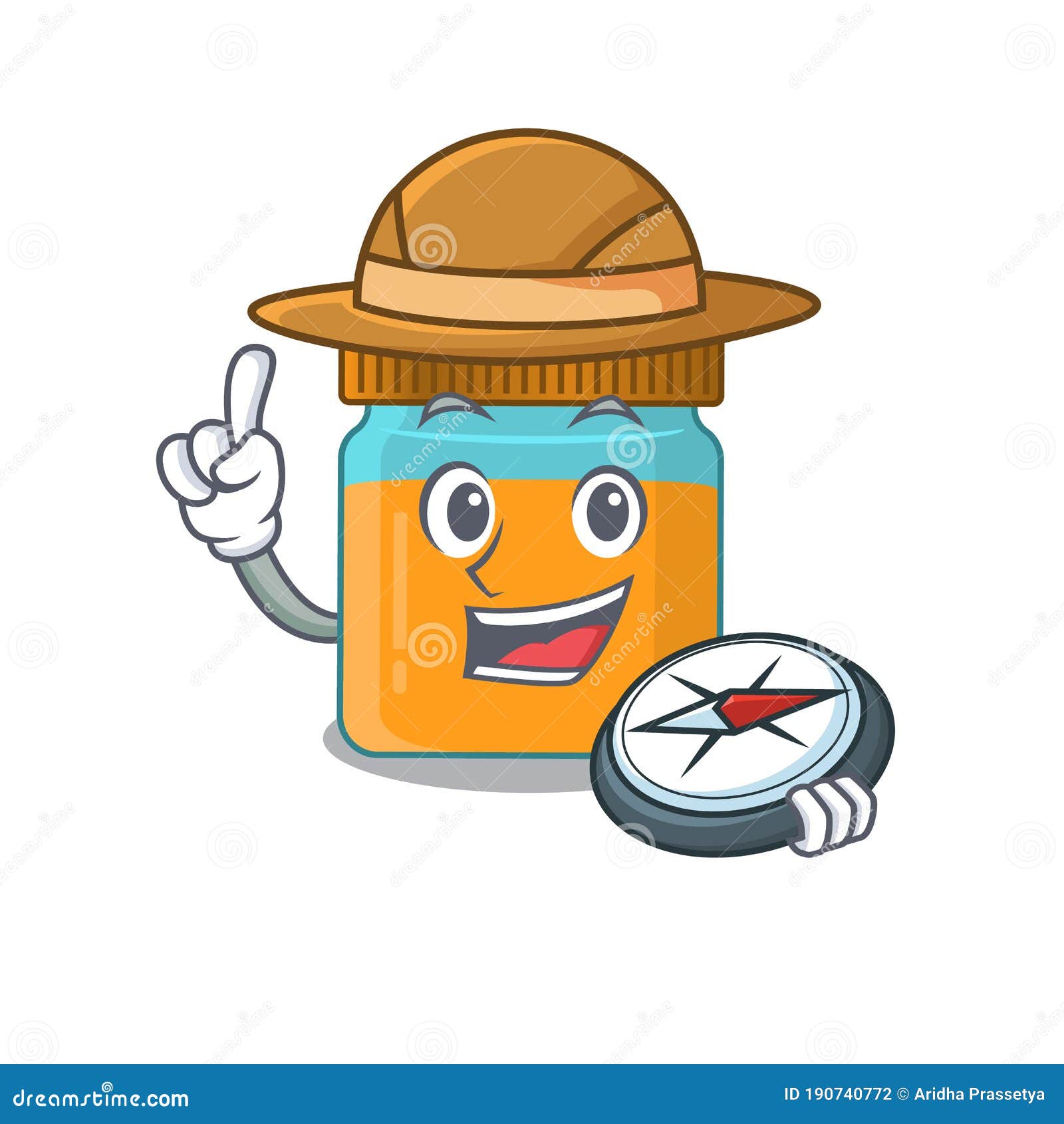 Mascot Design Concept of Honey Jar Explorer Using a Compass in the ...