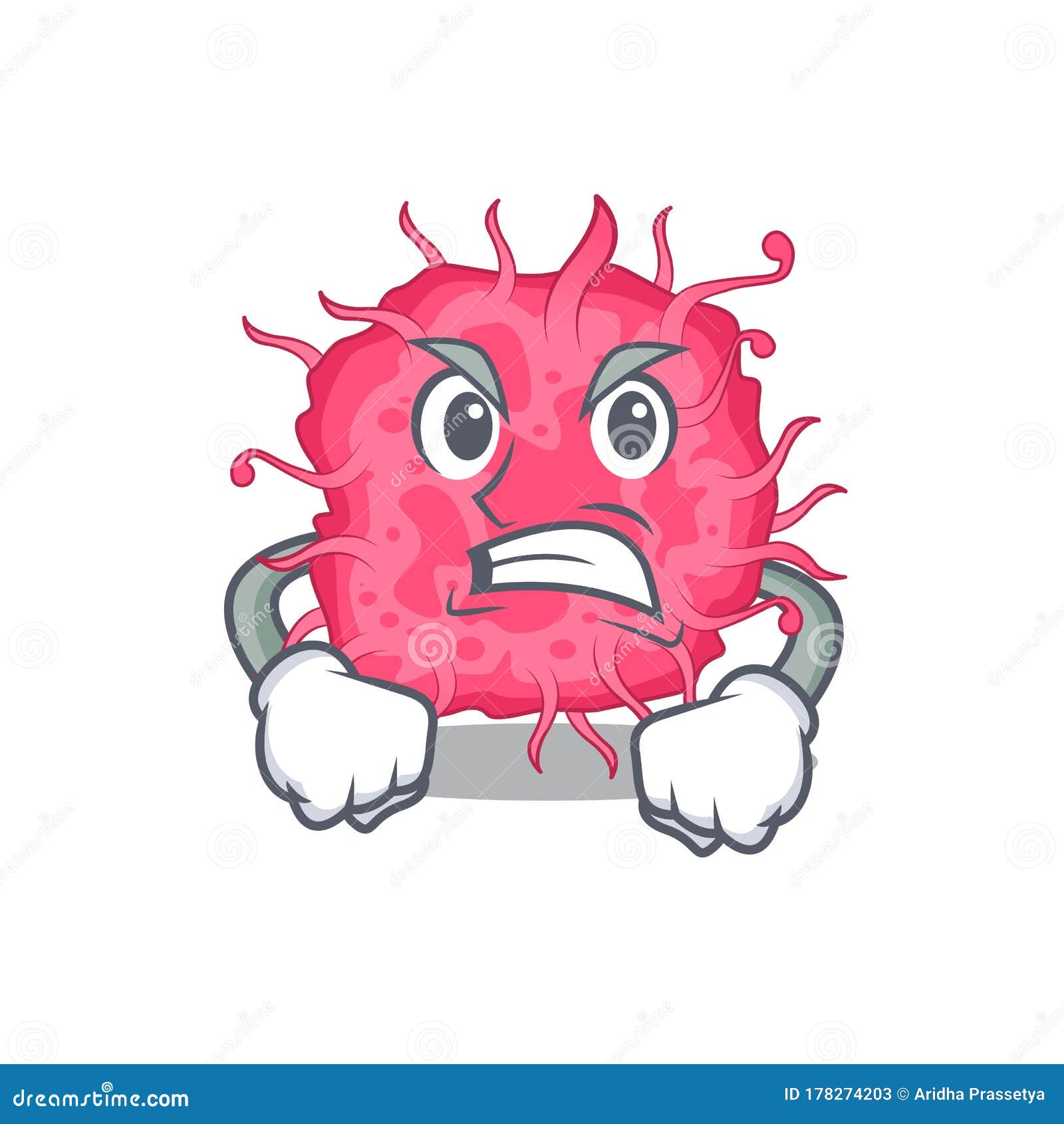 Mascot Design Concept of Pathogenic Bacteria with Angry Face Stock ...