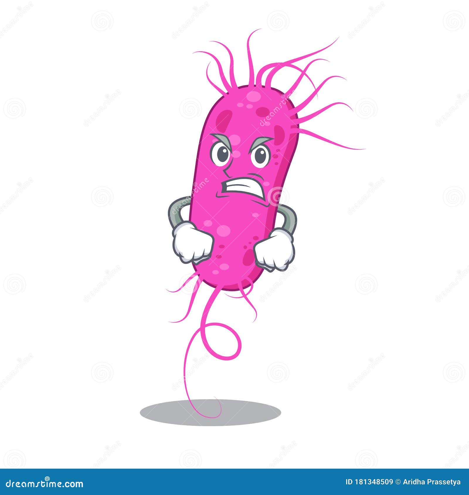 Mascot Design Concept of Pseudomoa Bacteria with Angry Face Stock ...
