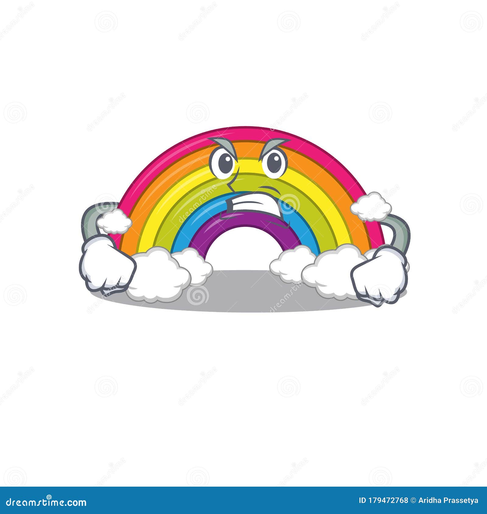 Mascot Design Concept of Rainbow with Angry Face Stock Vector ...