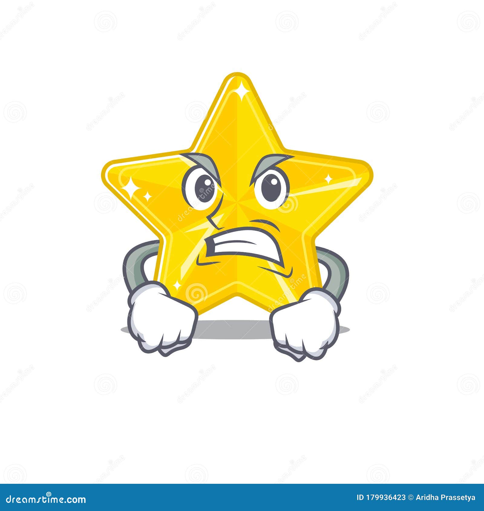 Mascot Design Concept of Shiny Star with Angry Face Stock Vector ...