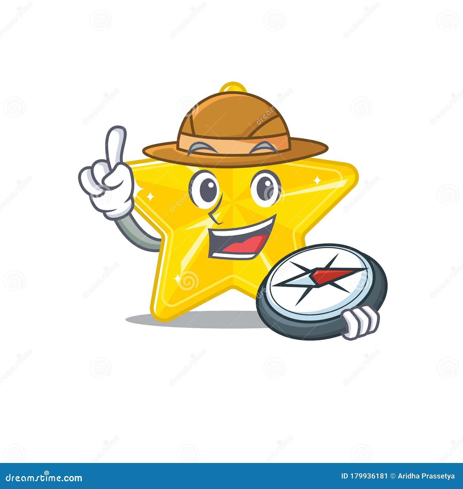 Mascot Design Concept of Shiny Star Explorer with a Compass Stock ...