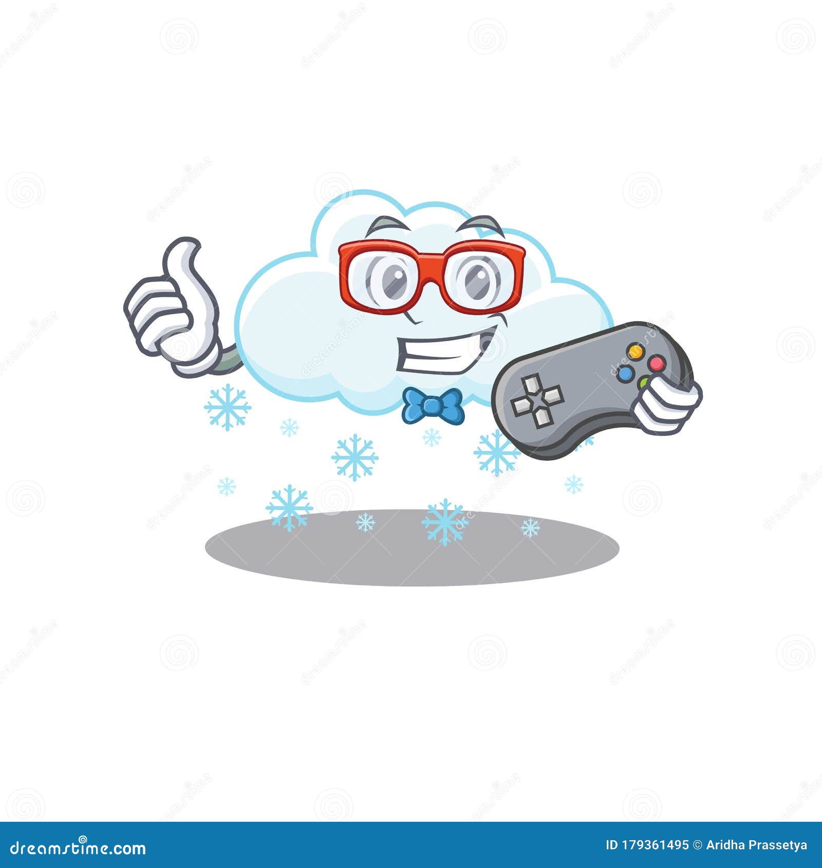 Mascot Design Concept of Snowy Cloud Gamer Using Controller Stock ...