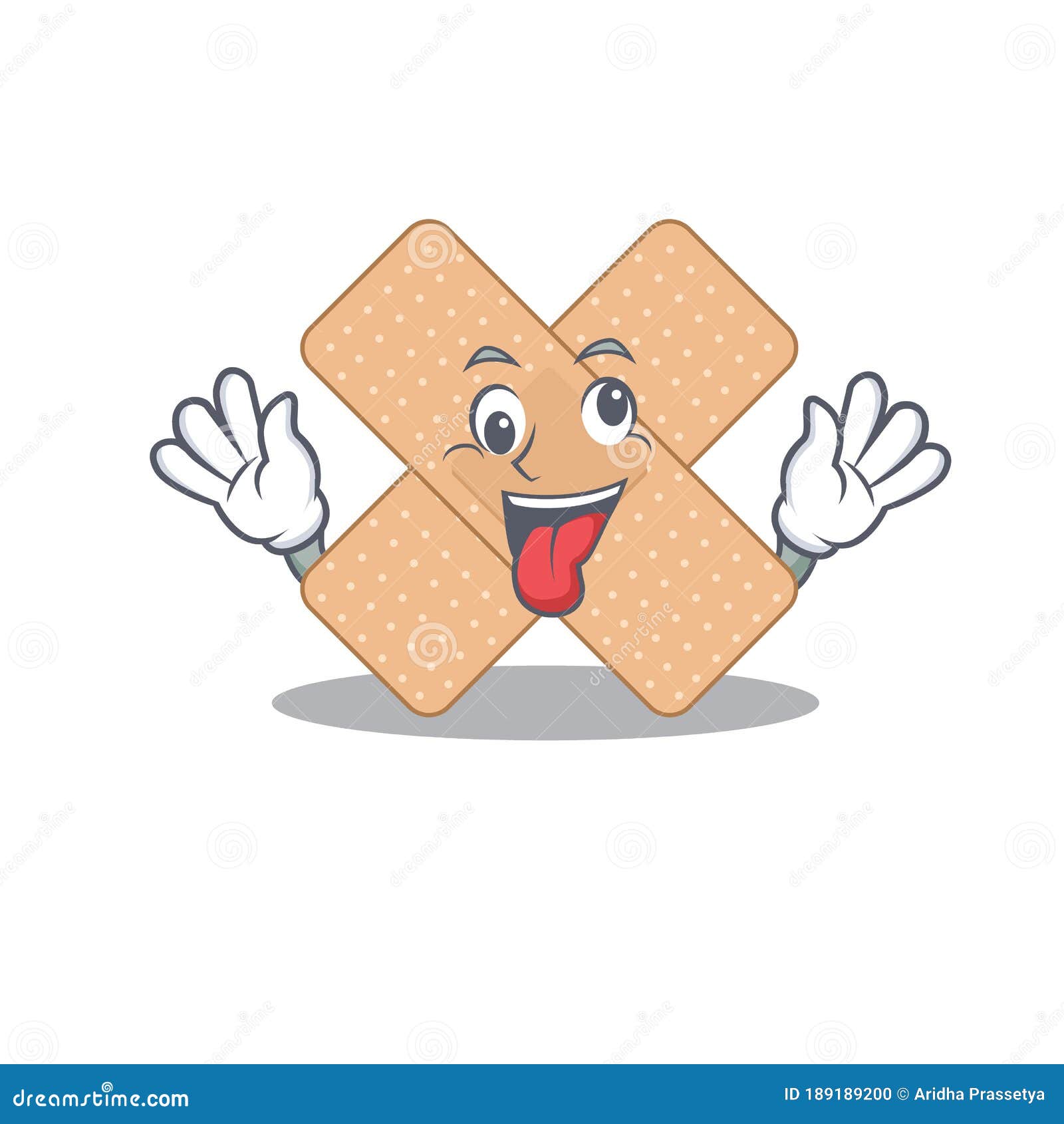 A Mascot Design of Cross Bandage Having a Funny Crazy Face Stock Vector ...