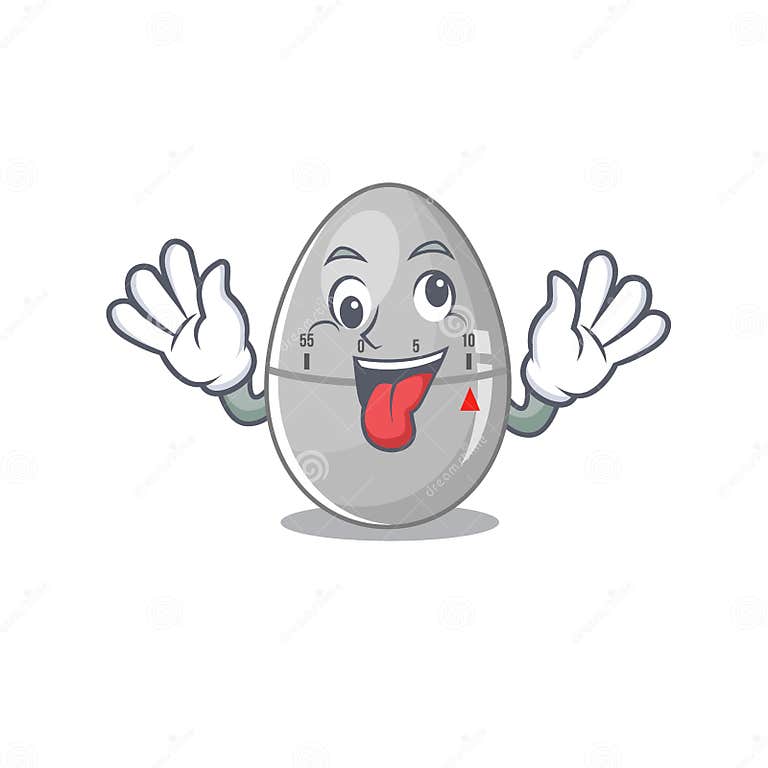 A Mascot Design of Egg Kitchen Timer Having a Funny Crazy Face Stock ...