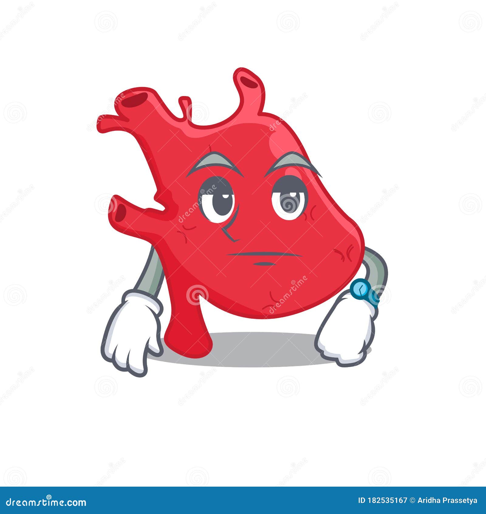 Mascot Design of Heart Showing Waiting Gesture Stock Vector ...