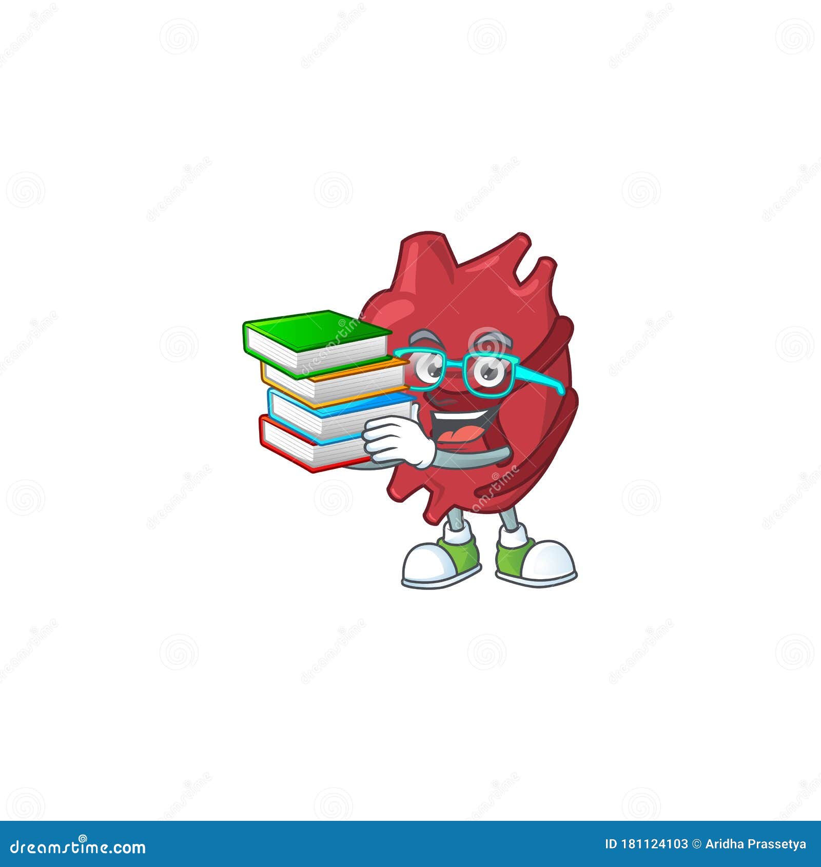 A Mascot Design of Heart Student Character with Book Stock Vector ...