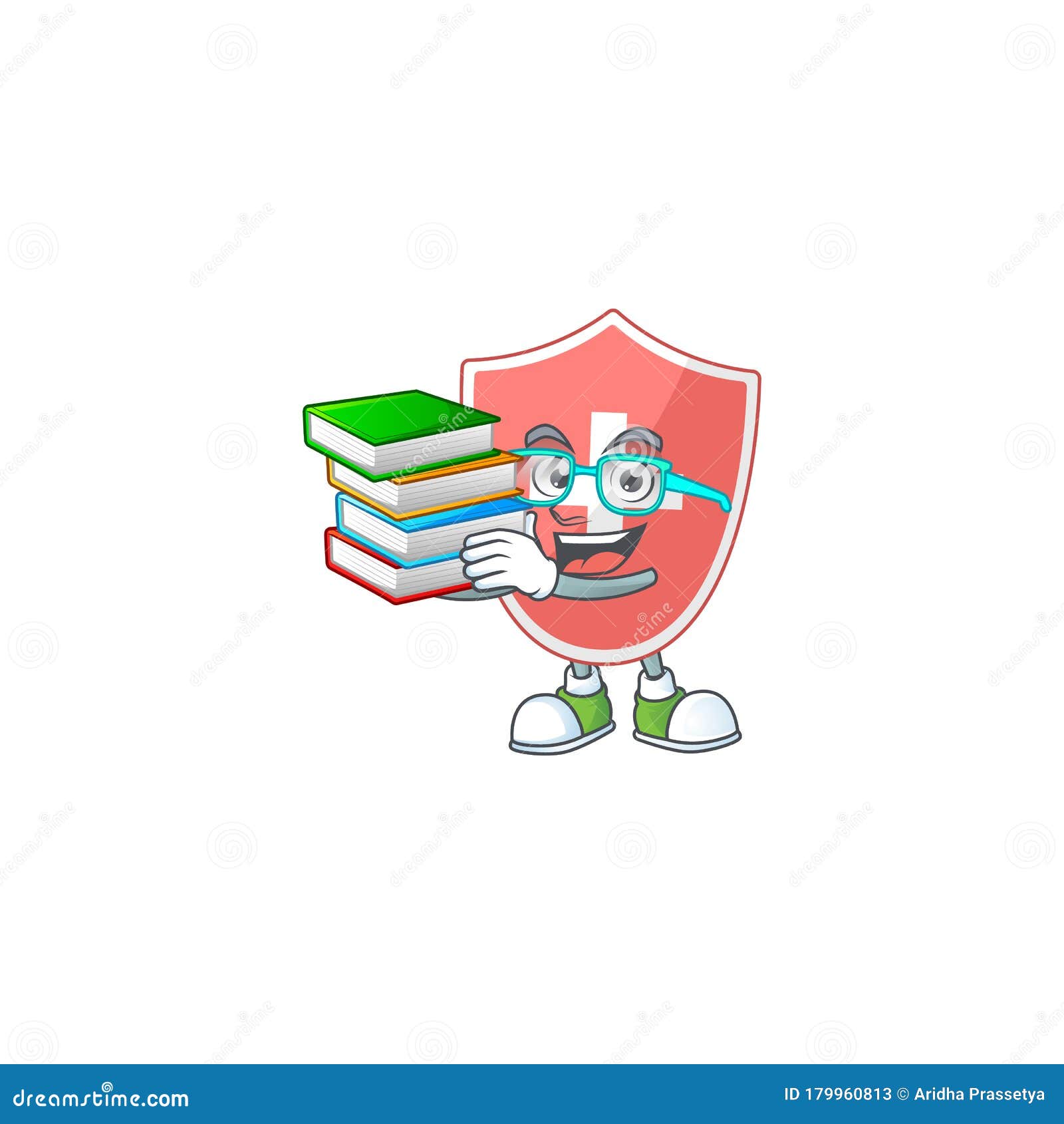 A Mascot Design of Medical Shield Student Character with Book Stock ...