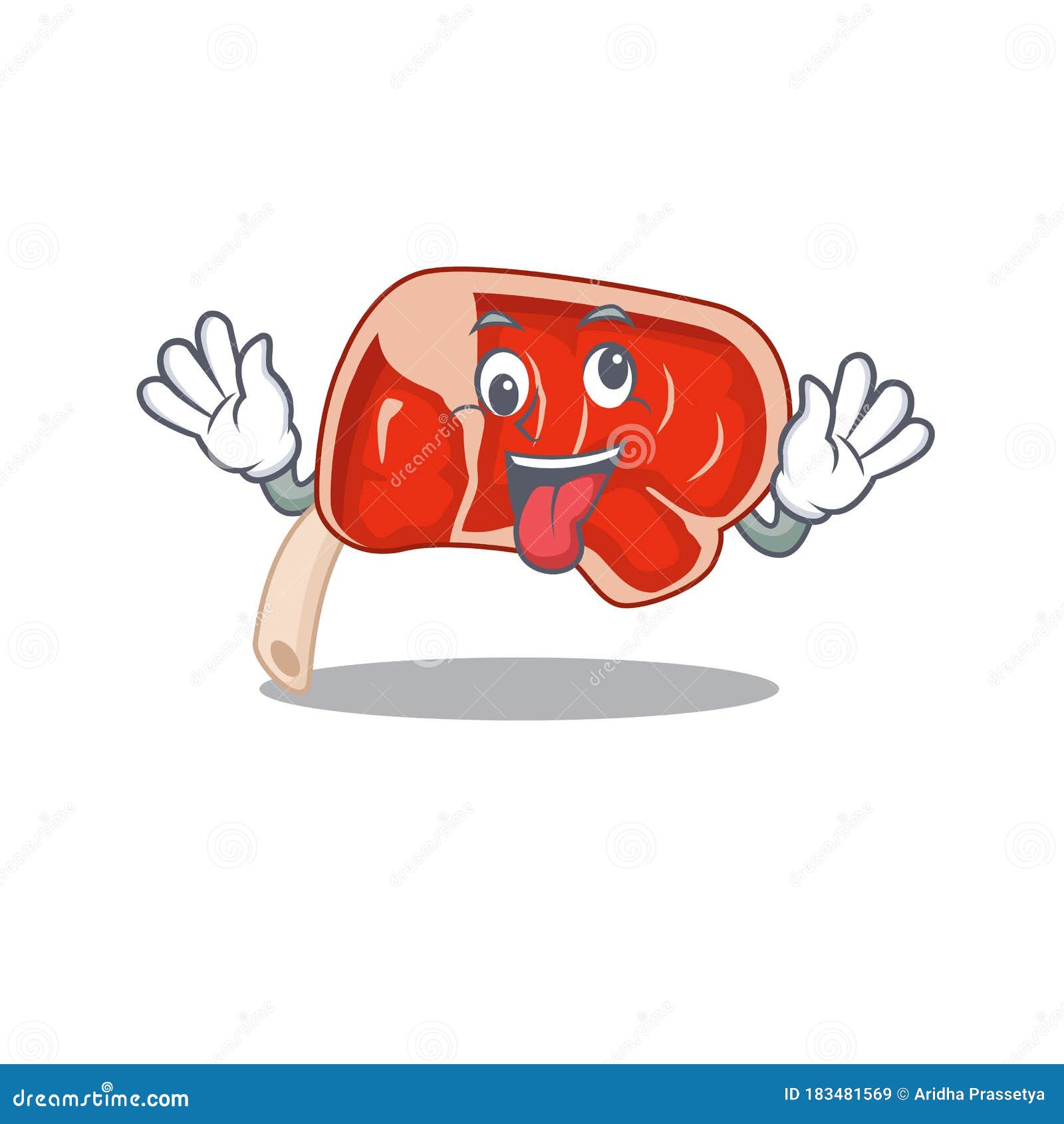 Funny Prime Rib Cartoon Design With Tongue Out Face | CartoonDealer.com ...