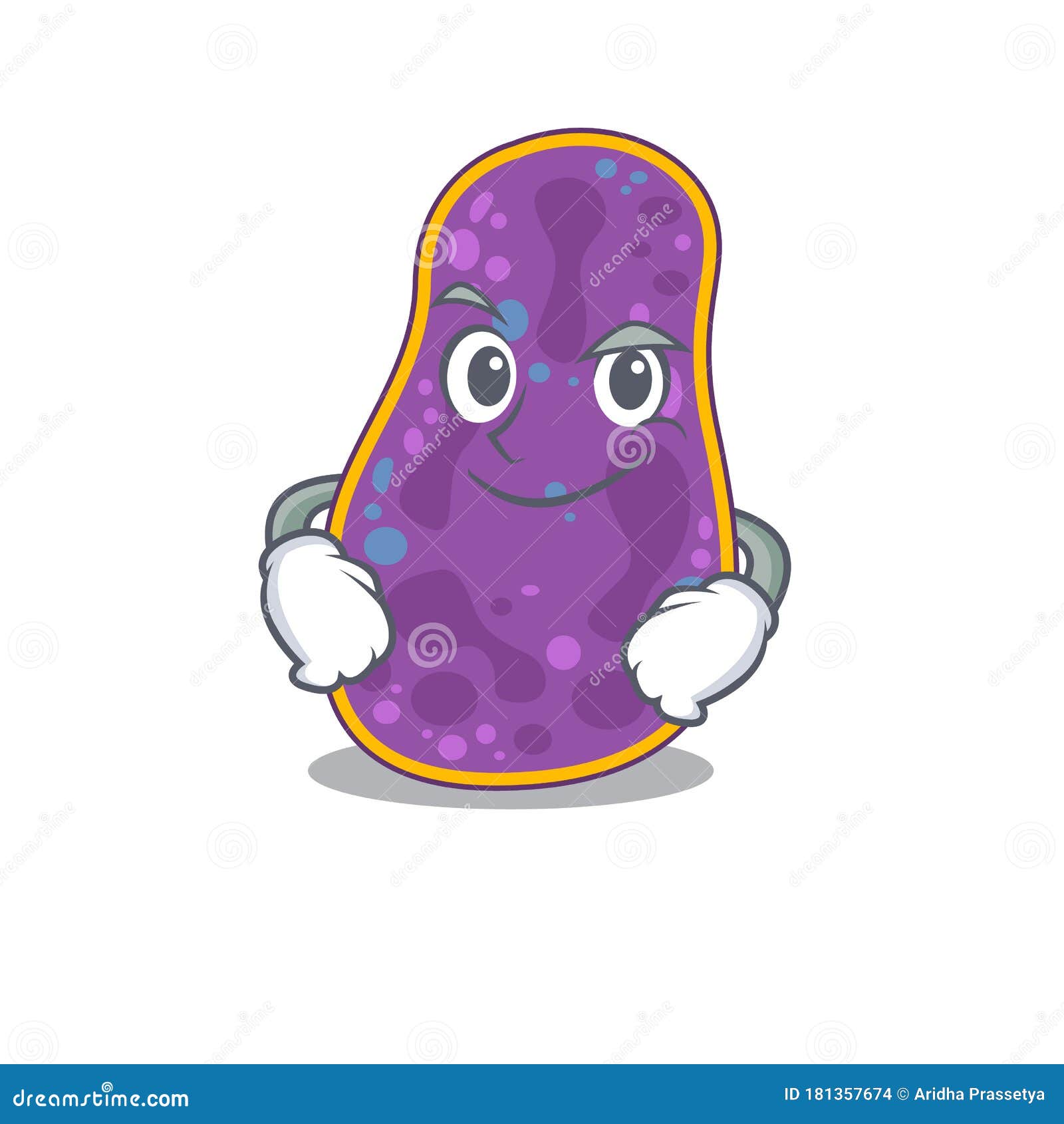 Smiley Staphylococcus Aureus Cartoon Character Holding A Gift Box ...